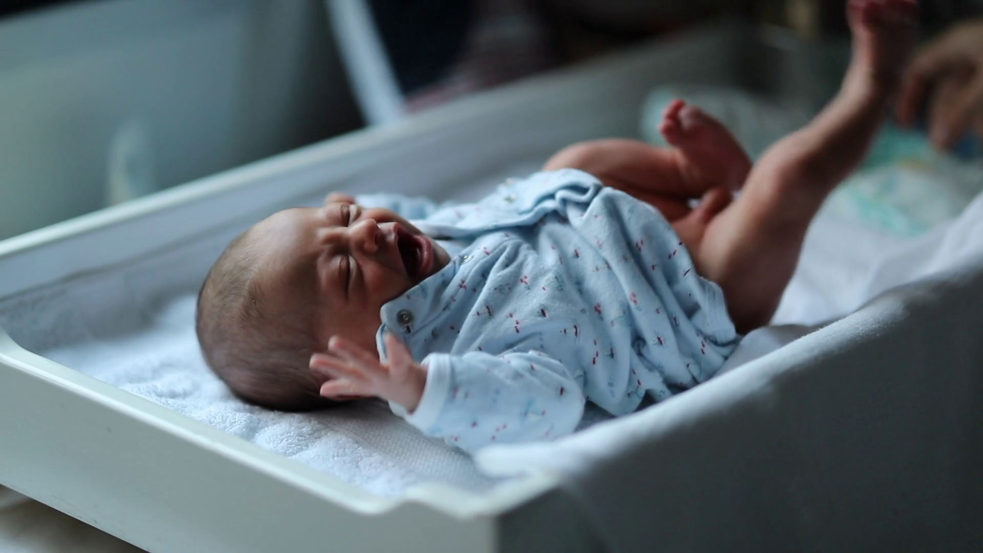 Early Days Emotion: Newborn Baby Expressing Stock Footage SBV-348431548 ...