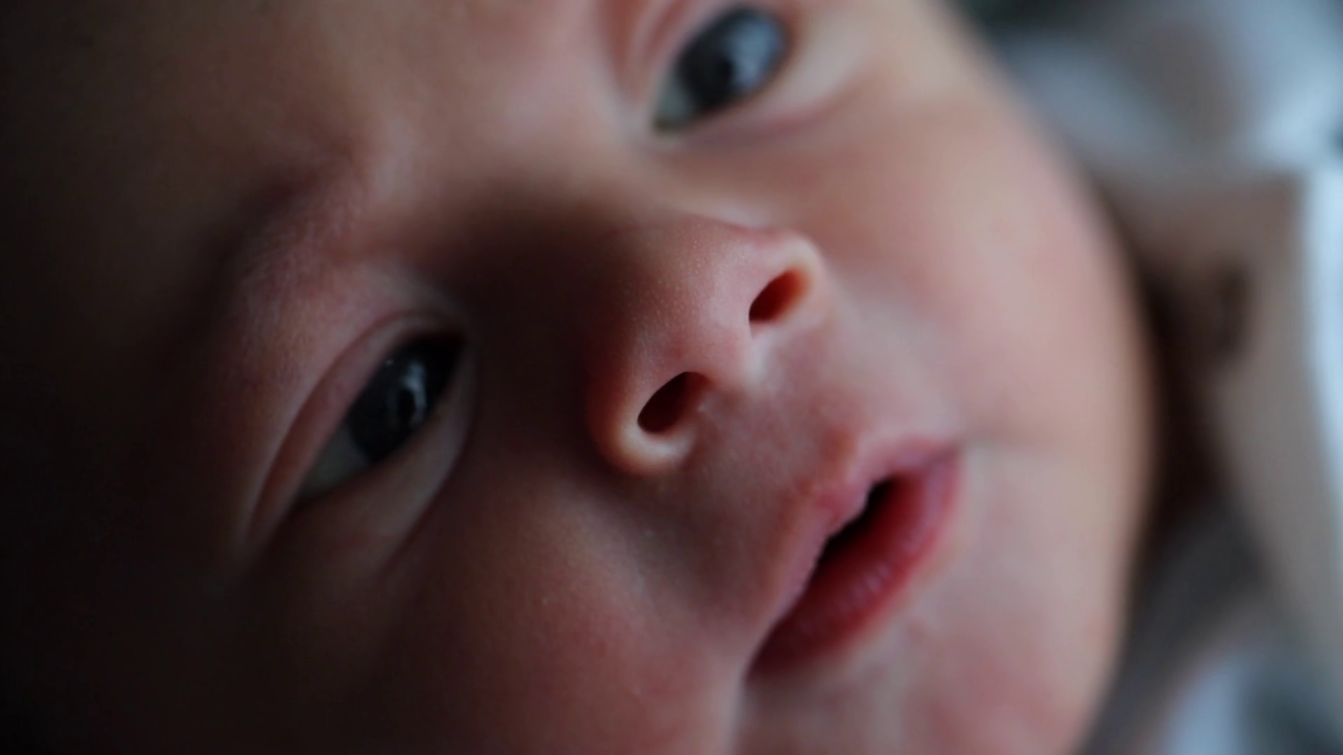 Curious Gaze: Newborn's Close-up Observations Stock Footage SBV ...