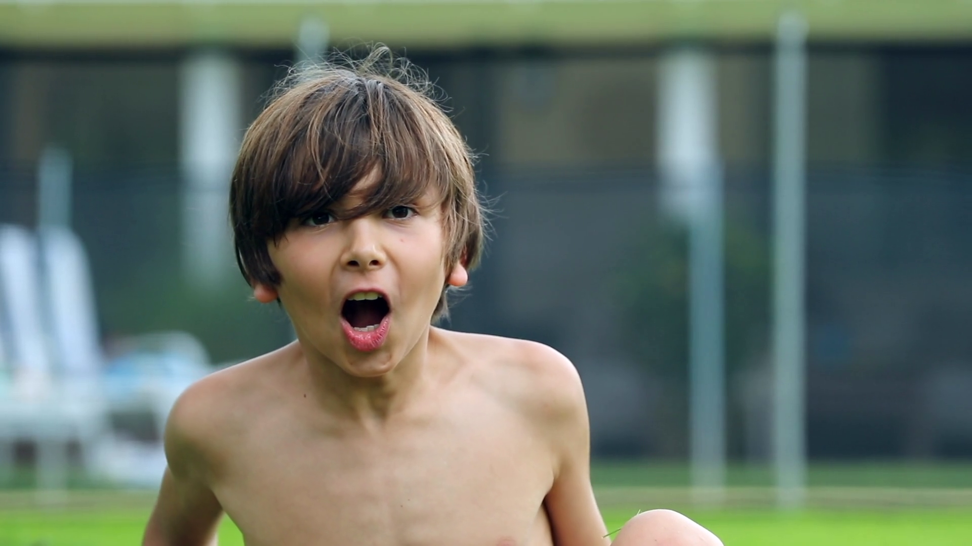 Cute Adorable Young Boy Yelling From Top Of Stock Footage SBV-352405274 ...