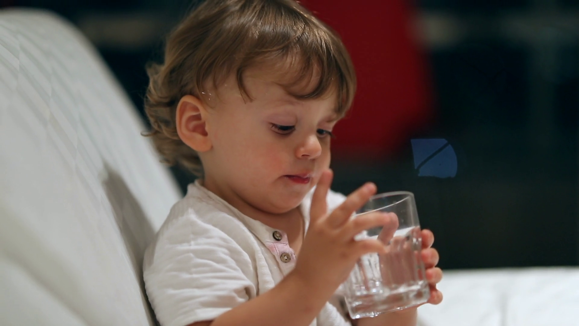 Baby Boy Drinking Glass Of Water Multiple Stock Footage SBV-348551712 ...