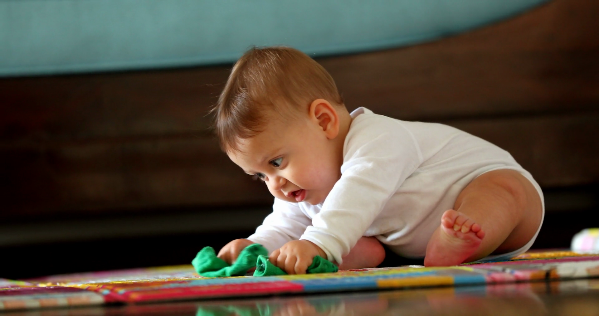 Baby Infant Playing Casually In Living Room Stock Footage SBV-348527041 ...