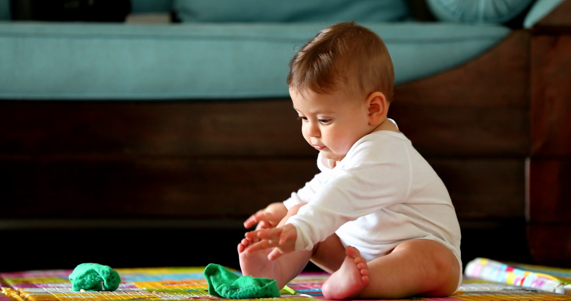 Baby Infant Playing Casually In Living Room Stock Footage SBV-348527020 ...