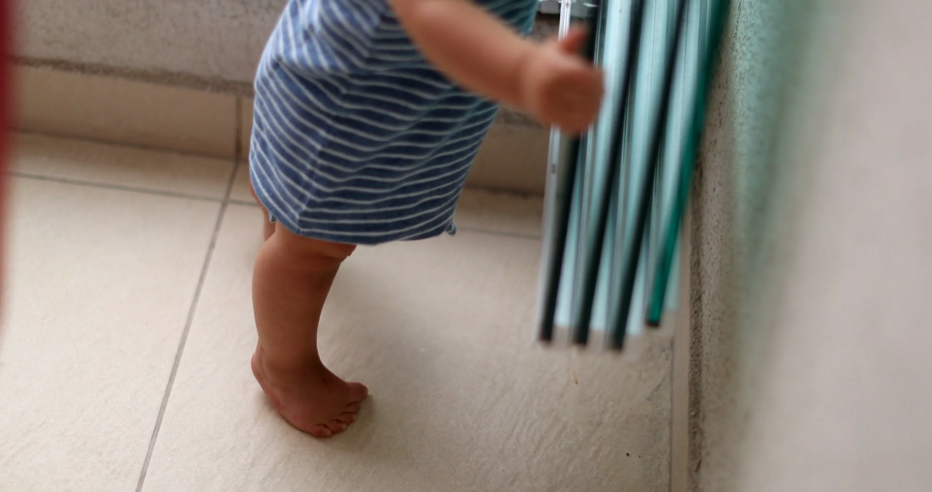 Cute Baby Standing Home Window During Stock Footage SBV-348538647 ...