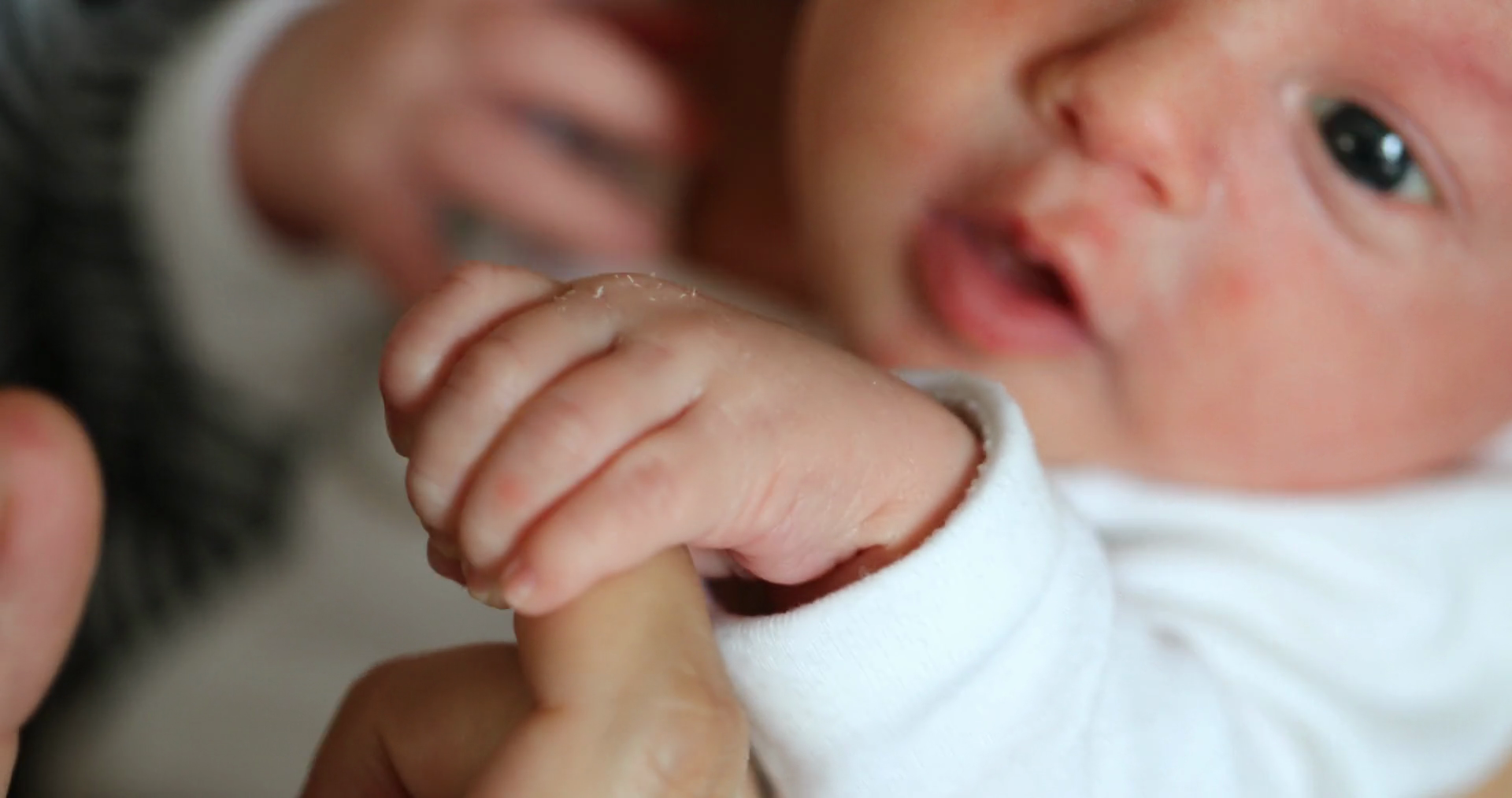 Sweet Newborn Grasping Father's Finger: Stock Footage SBV-348428932 ...