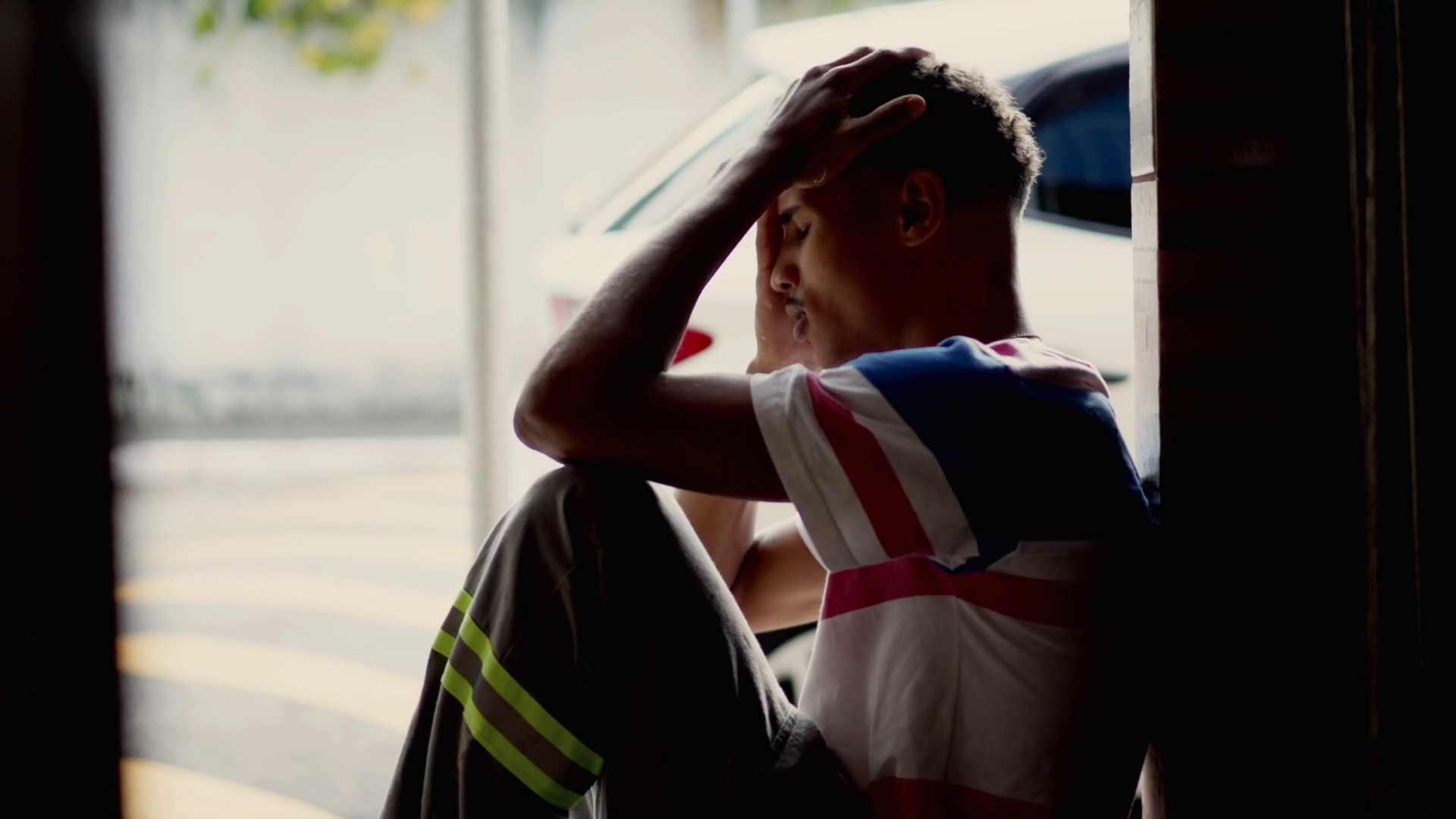 Depressed Man Sitting On Floor Sad Unhappy Stock Footage SBV-348476180 ...