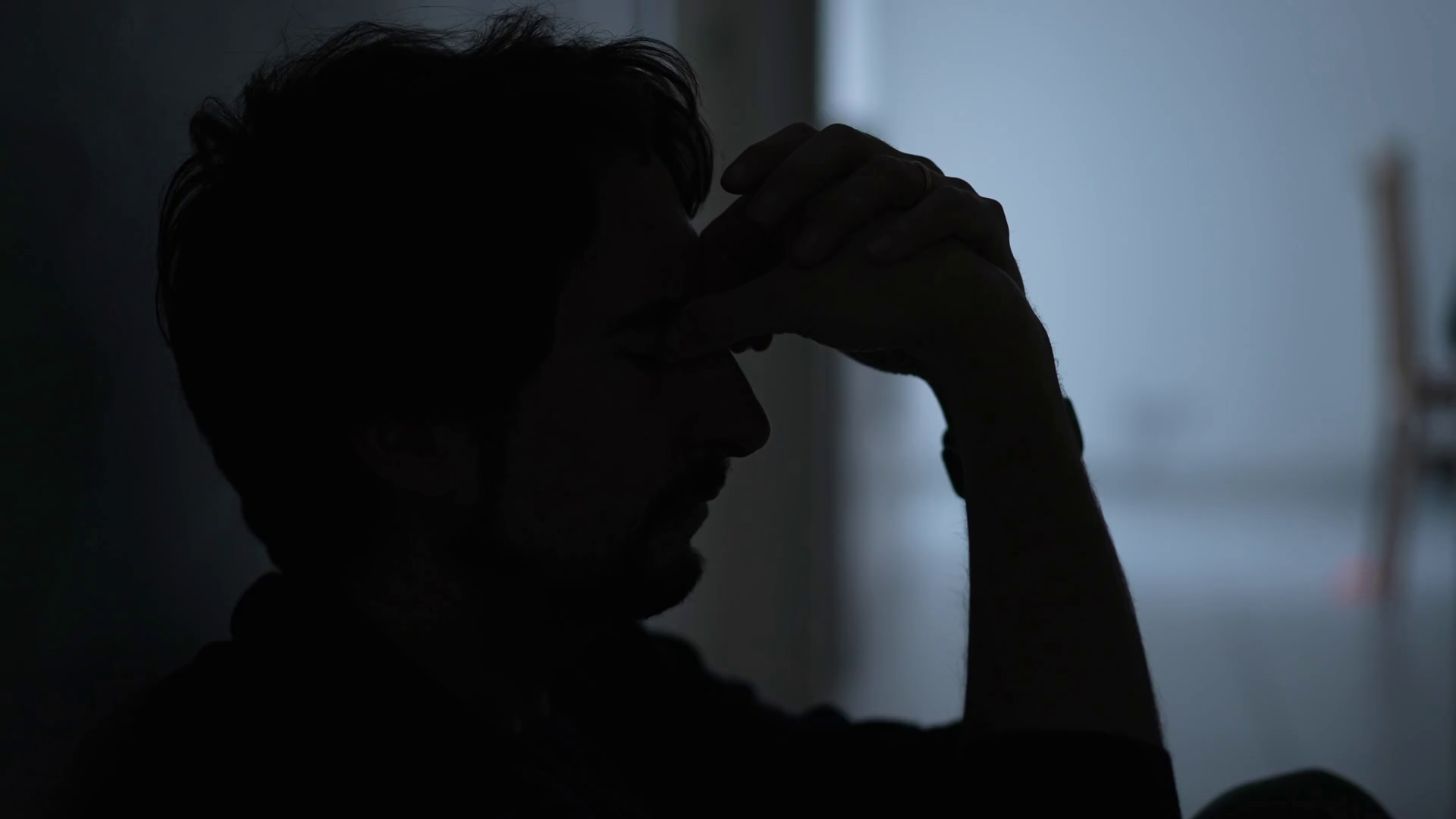 Depressed Man Sitting On Floor Sad Unhappy Stock Footage SBV-348674608 ...