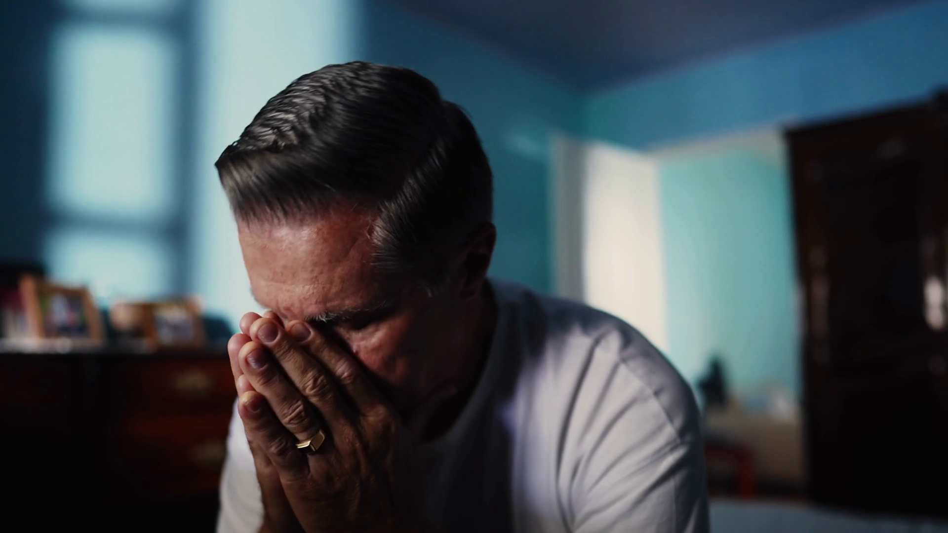 Depressed Middle Age Man Suffering Alone In Stock Footage SBV-348515861 ...