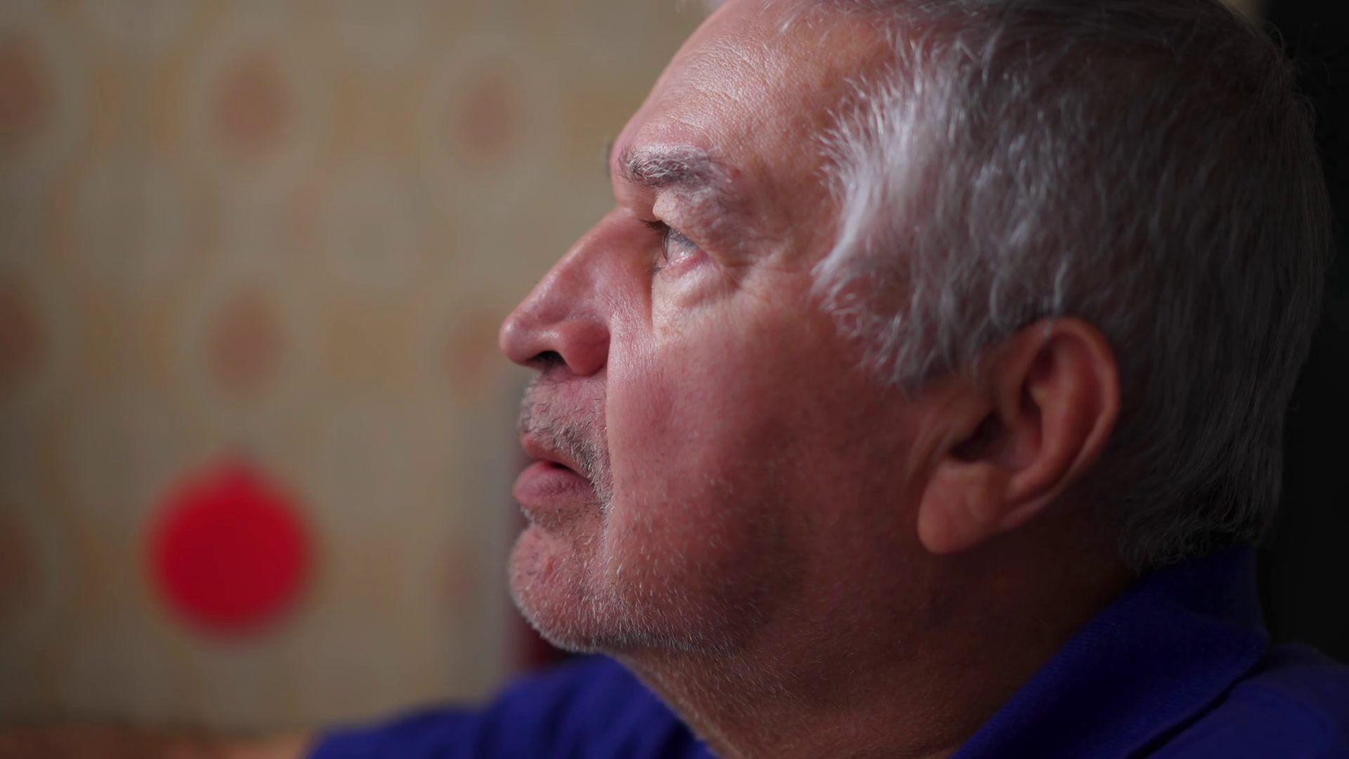 Depressed Senior Man Peeking Out From Home Stock Footage SBV-348514971 ...