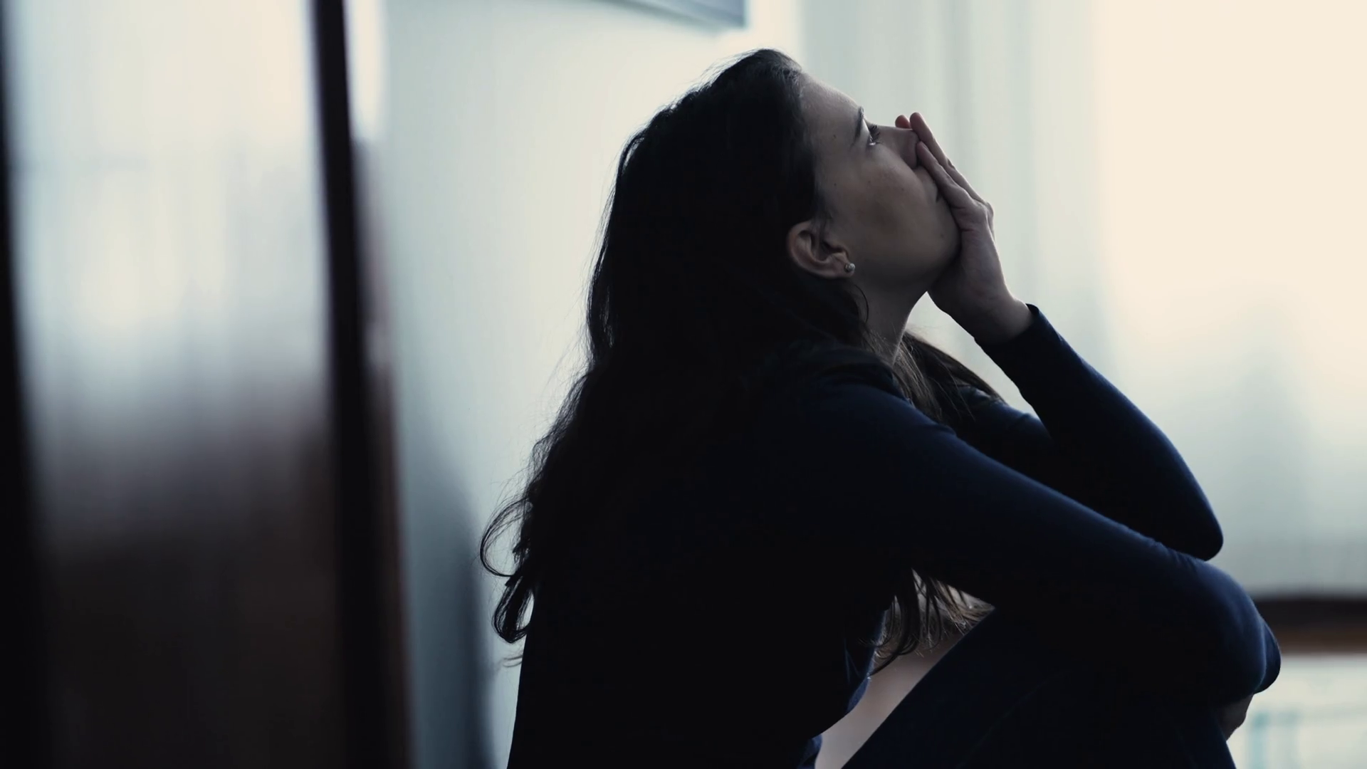 Desperate Woman Praying To God Help During Stock Footage SBV-348860418 ...