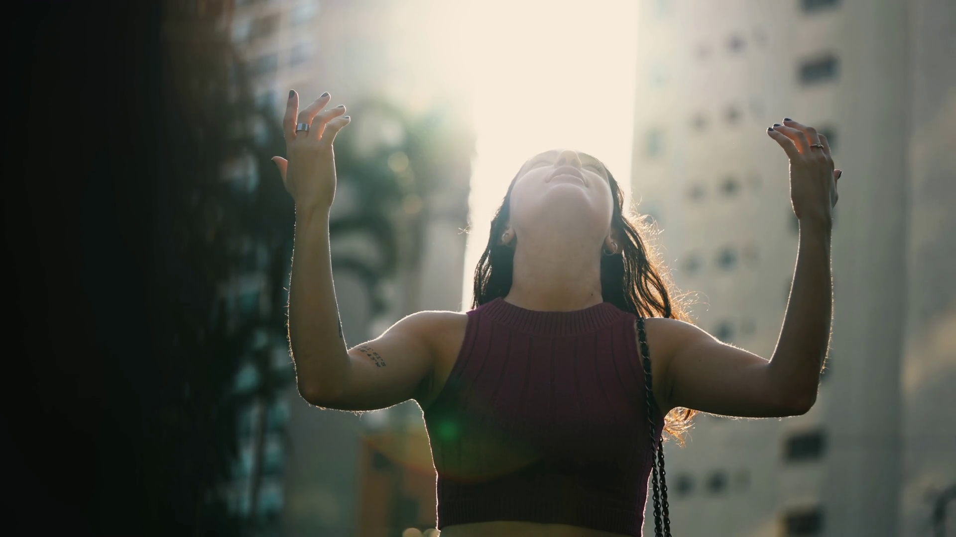 Religious Woman Looking Up At Sky With Hope Stock Footage SBV-348634402 ...
