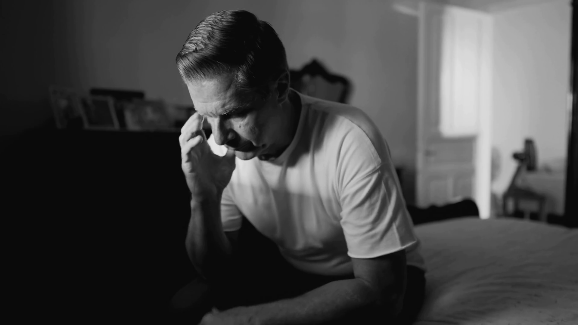 Dramatic Despair Of Middle Aged Man Covering Stock Footage SBV ...