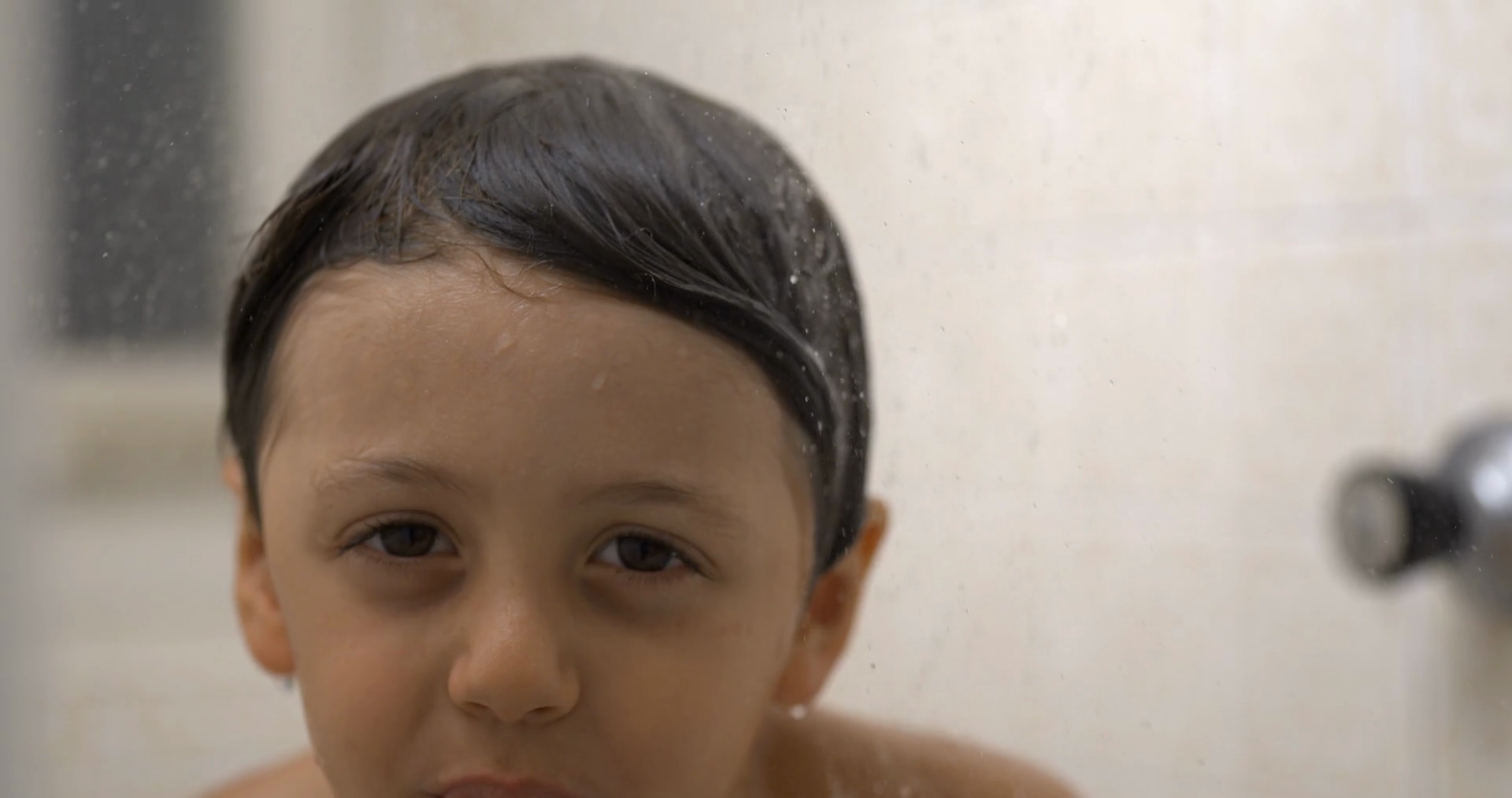 Dreamy Scene Of Child Standing In Shower Stock Footage SBV-348482957 ...