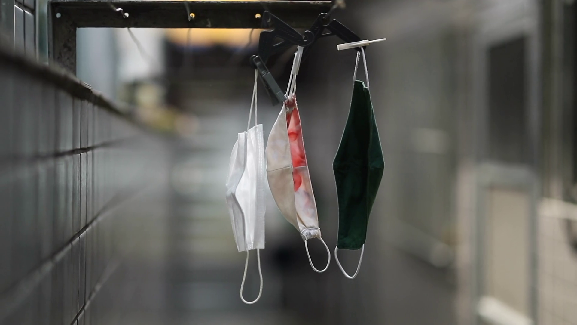 Drying Mask Hanging Use Disinfecting Face Stock Footage SBV-348712850 ...