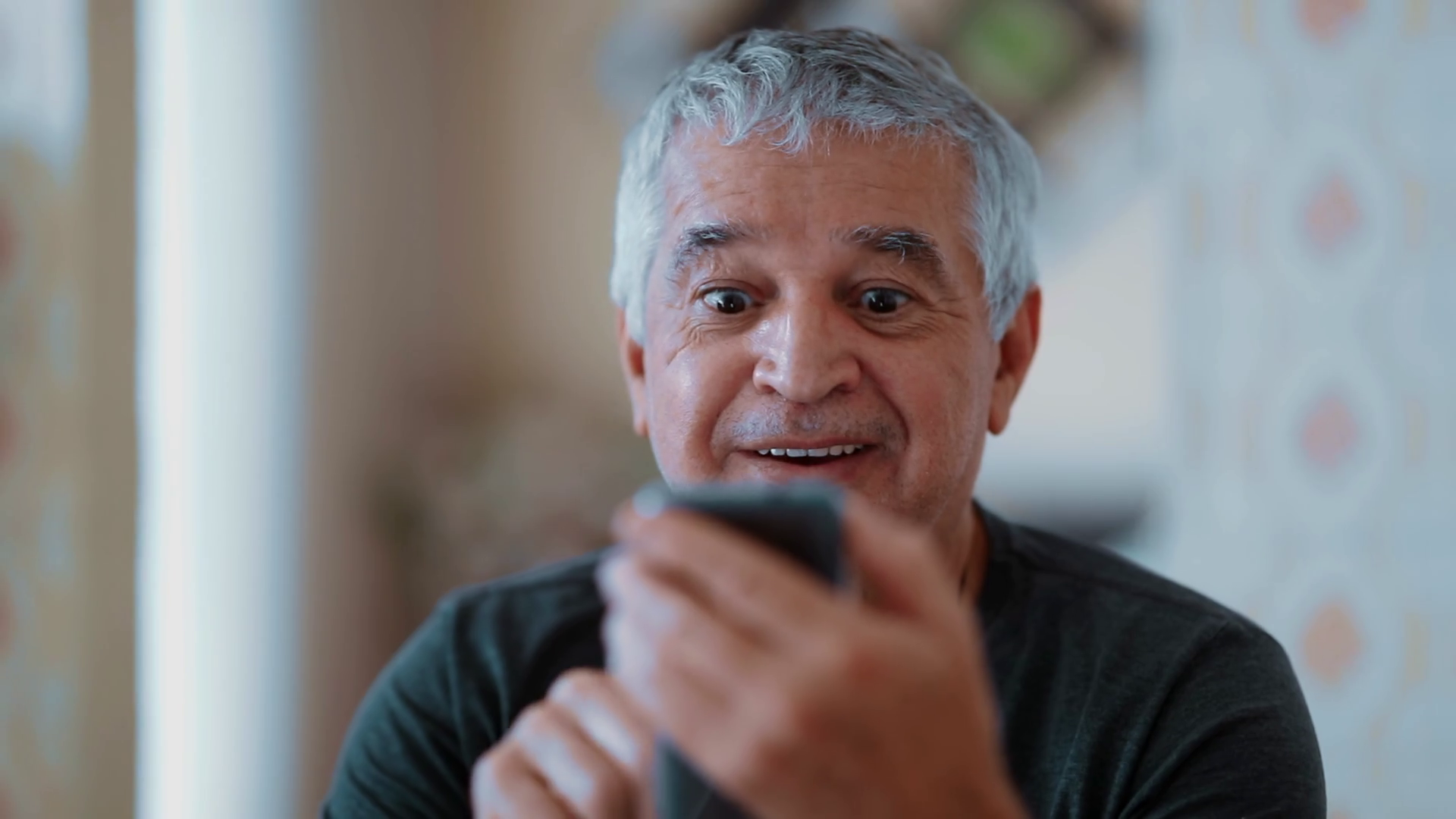 Ecstatic Senior Man Celebrates Positive News Stock Footage SBV ...
