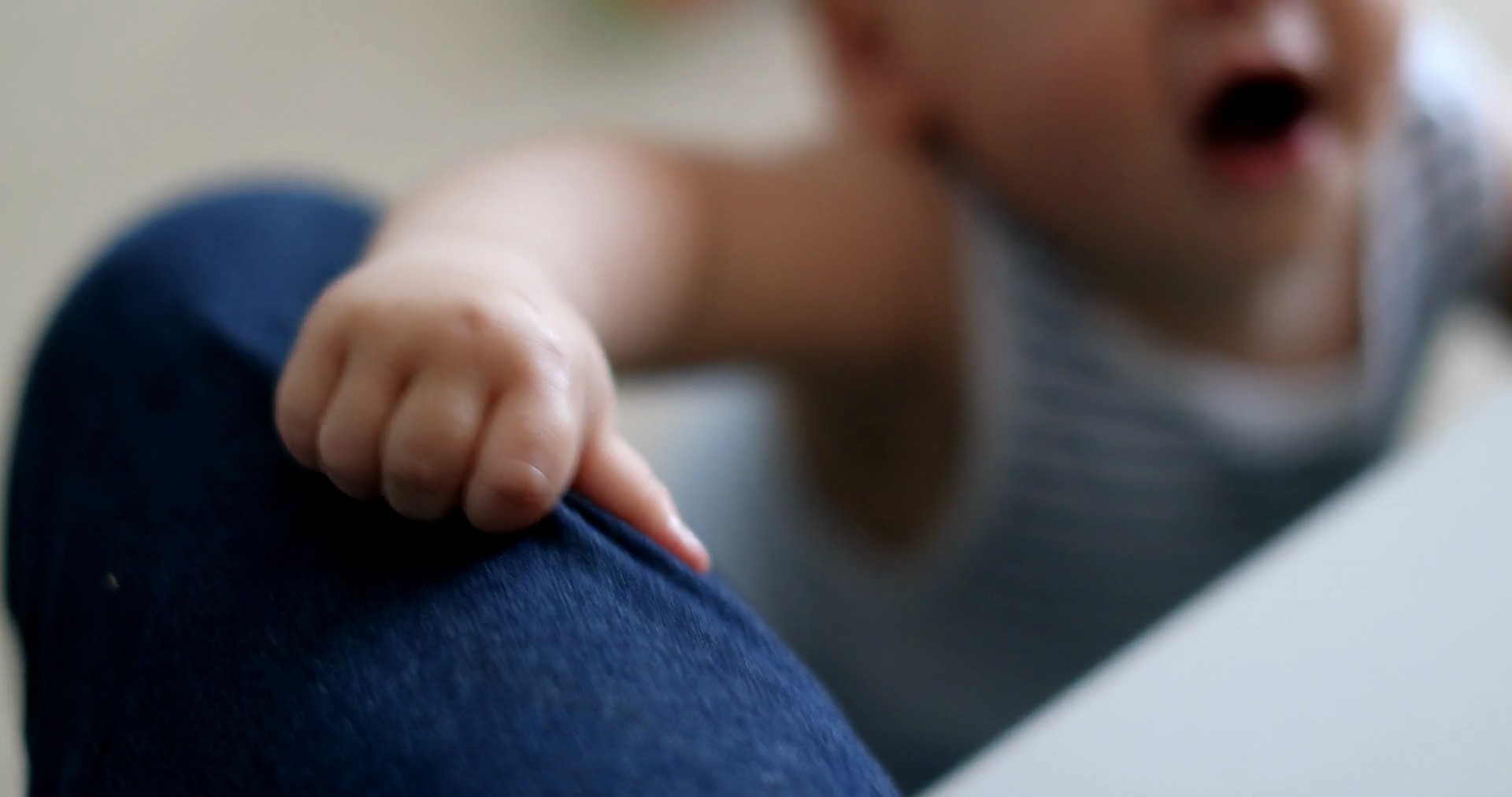 Effortful Cute Baby Infant Learning To Stand Stock Footage SBV ...