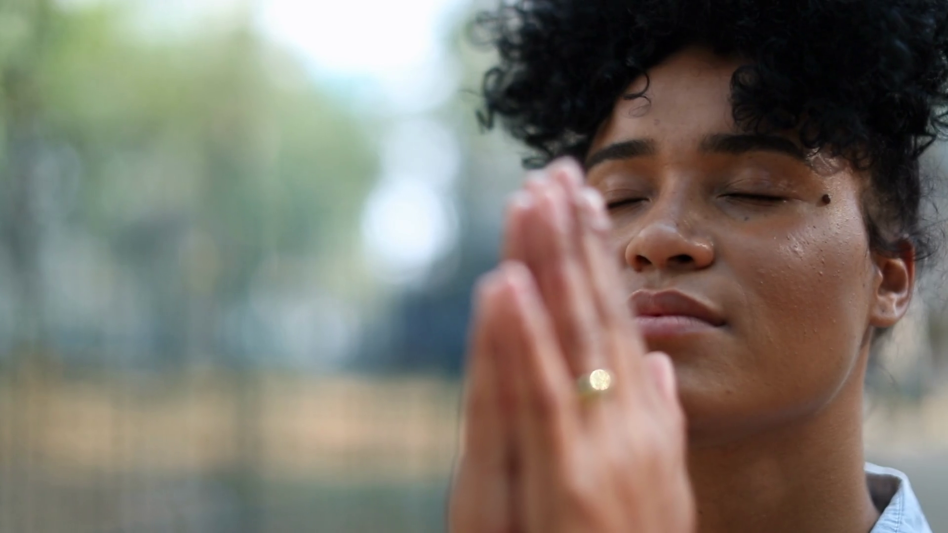 Evangelical Mixed Race Young Woman Praying Stock Footage SBV-348477114 ...