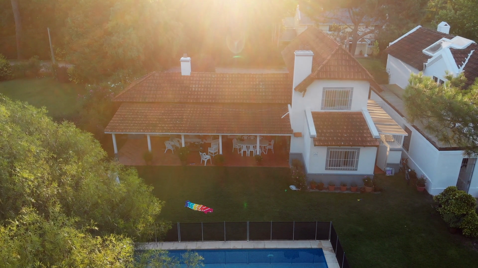 Exterior Of Home With Garden Lawn Swimming Stock Footage SBV-352390206 ...