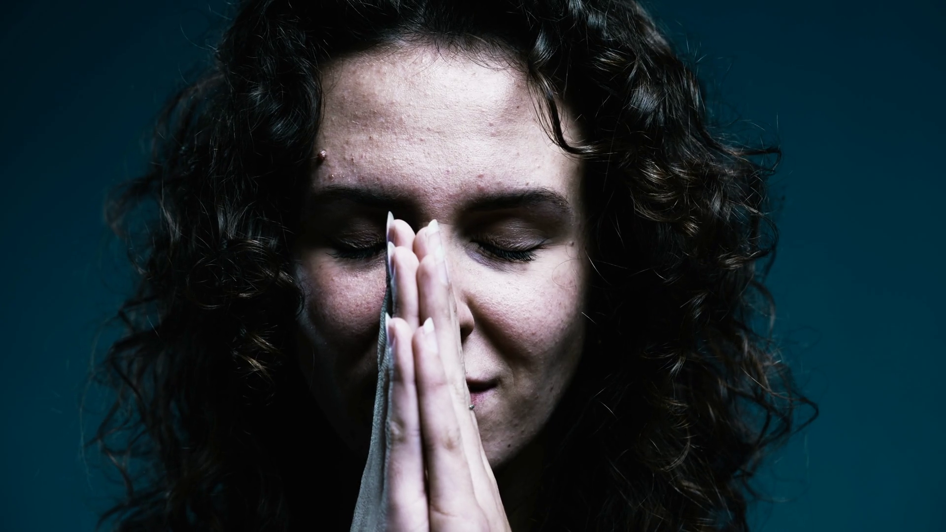 Faithful Woman Opening Eyes To Sky In Prayer Stock Footage SBV ...