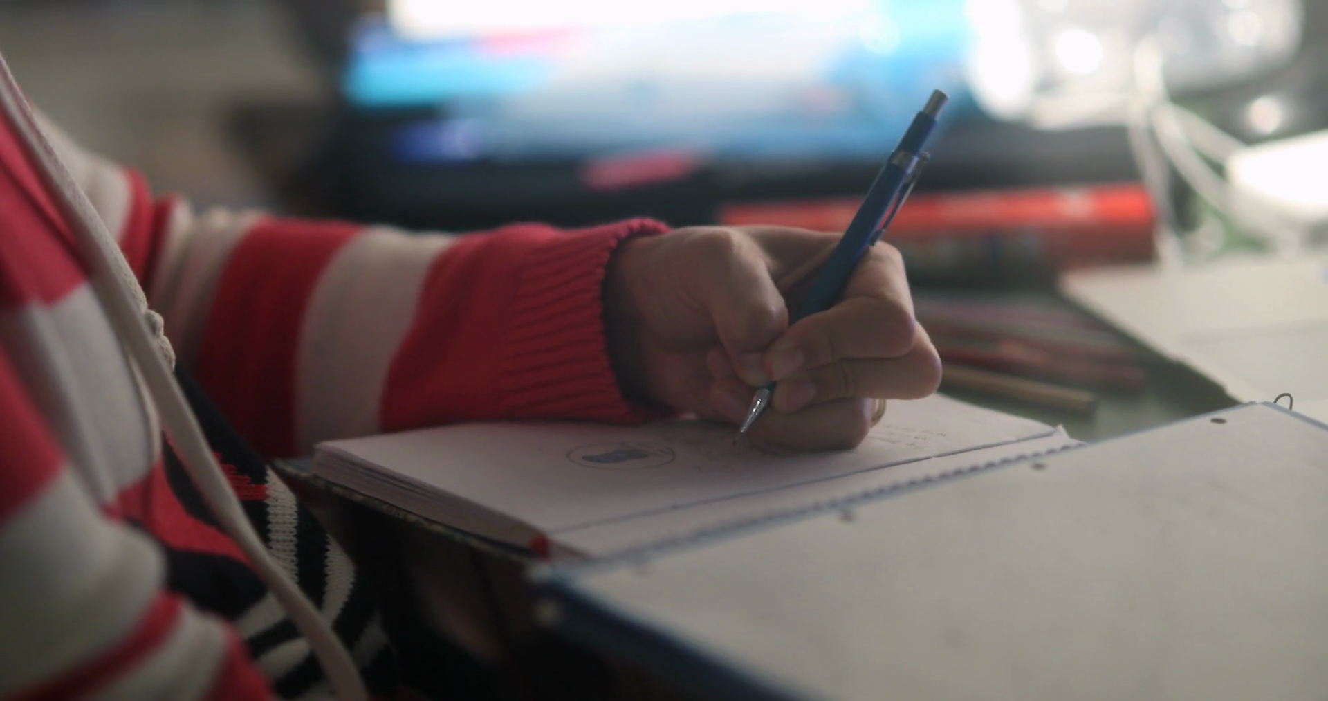Female Student Taking Notes Late At Night Stock Footage SBV-348538248 ...