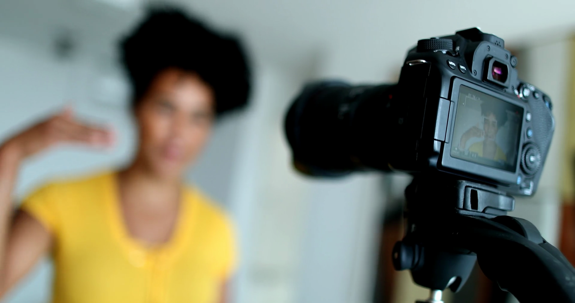 Female Vlogger Speaking At Camera From Home 2 Stock Footage SBV ...