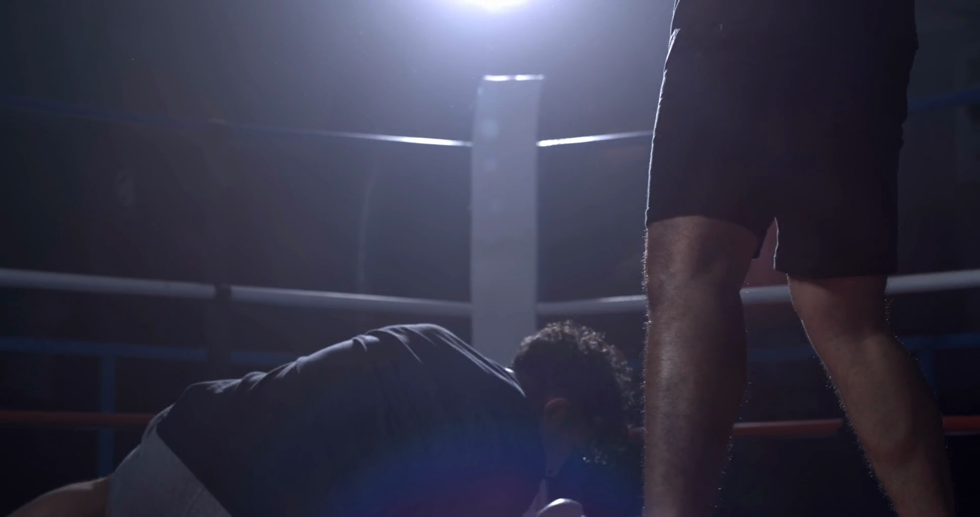 Fighter Inside Ring Getting Up Falling From Stock Footage SBV-348626583 ...