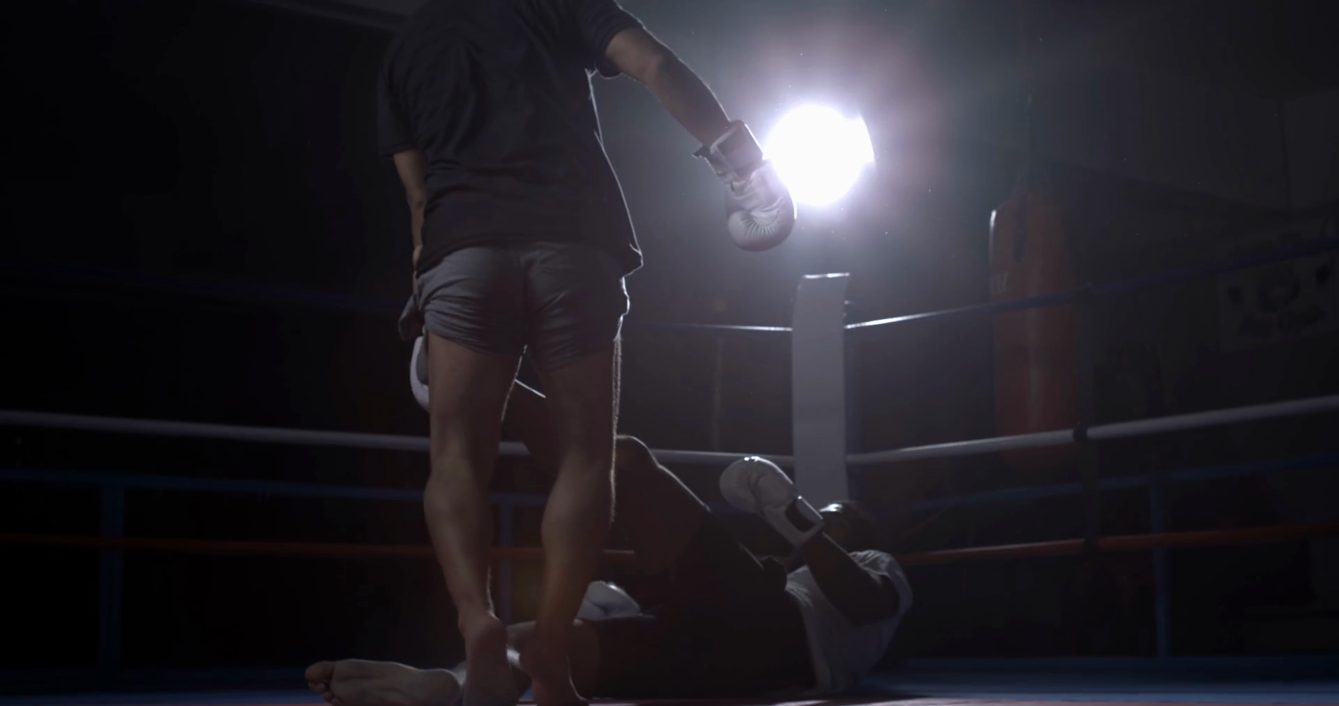 Fighter Raising From Floor Defeat Warrior Stock Footage SBV-348605409 ...