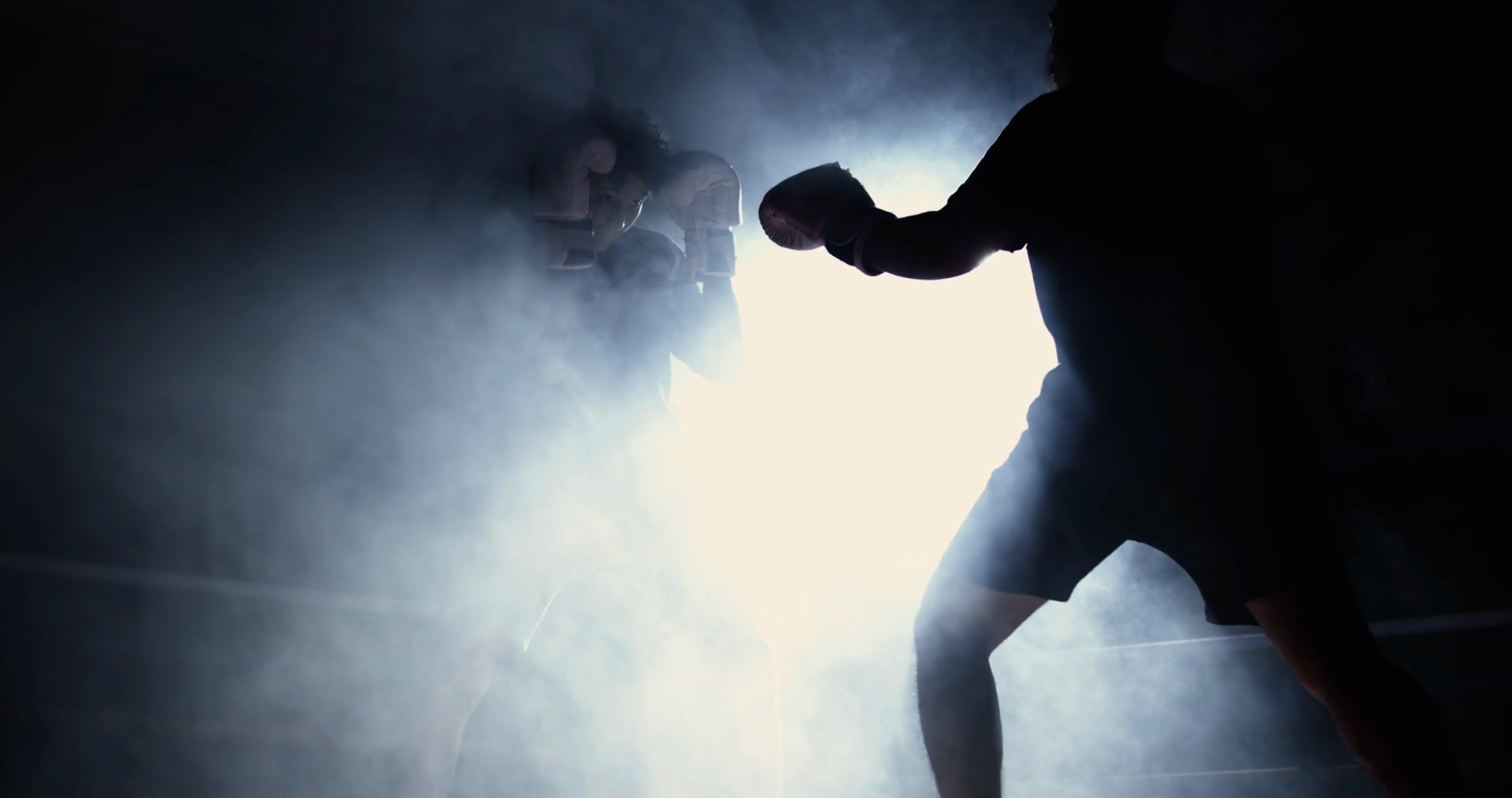 Fighter Sending Kick Against Opponent Inside Stock Footage SBV ...