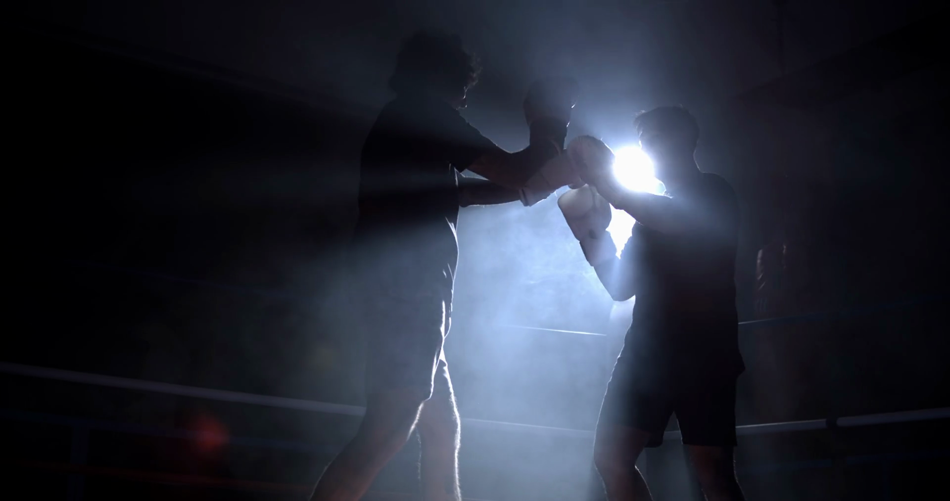 Fighters Facing Inside Ring Boxer Lunches Stock Footage SBV-348626001 ...