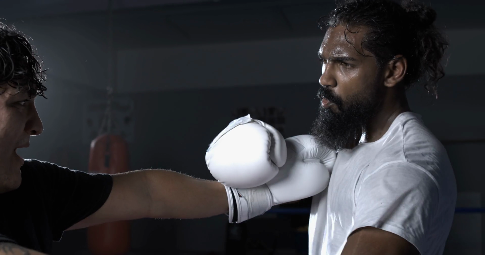 Fighters Inside Boxing Ring Battling In Stock Footage SBV-348605481 ...