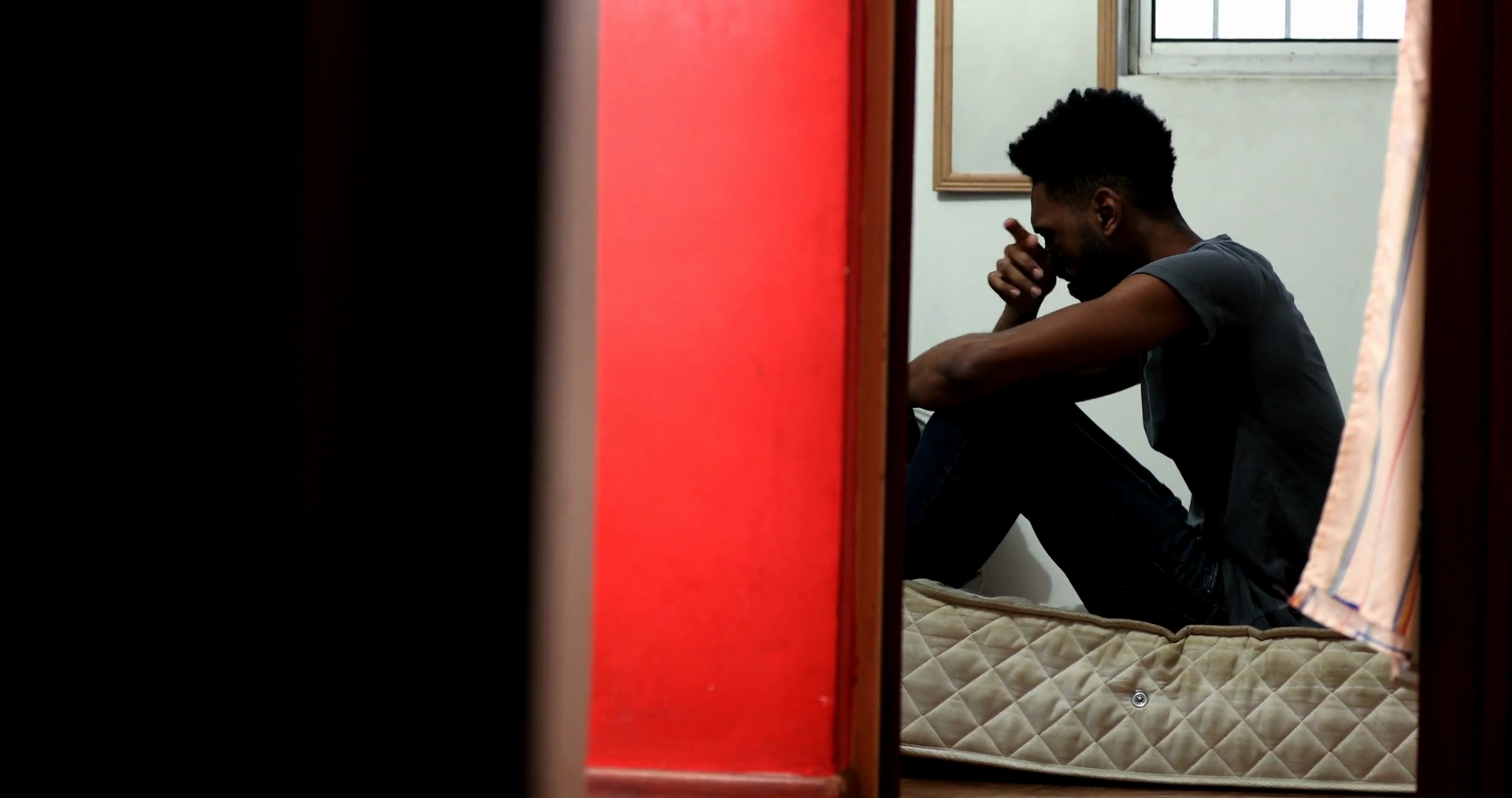 Side View Of Frustrated Black Man Anxious Stock Footage SBV-348631655 ...