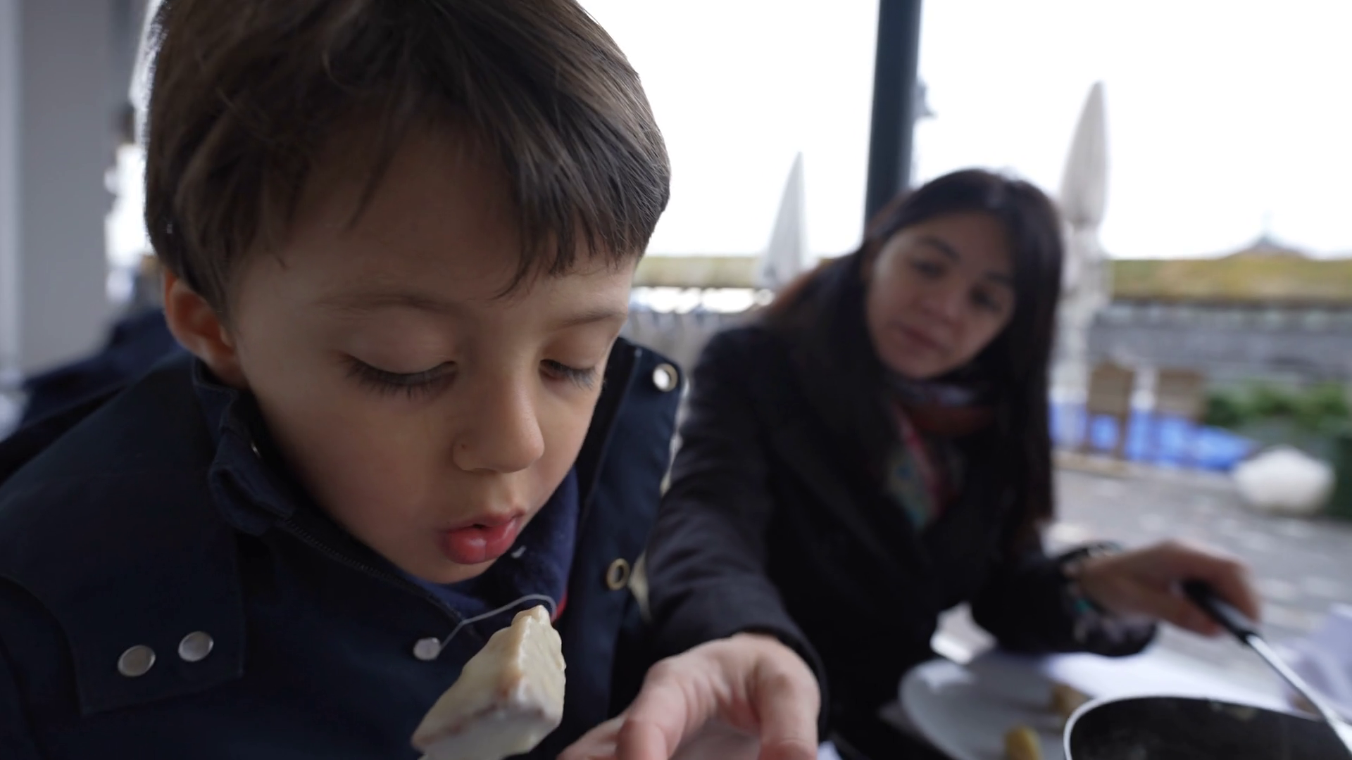 Child Blowing Hot Food Eating Traditional Stock Footage SBV-348719425 ...