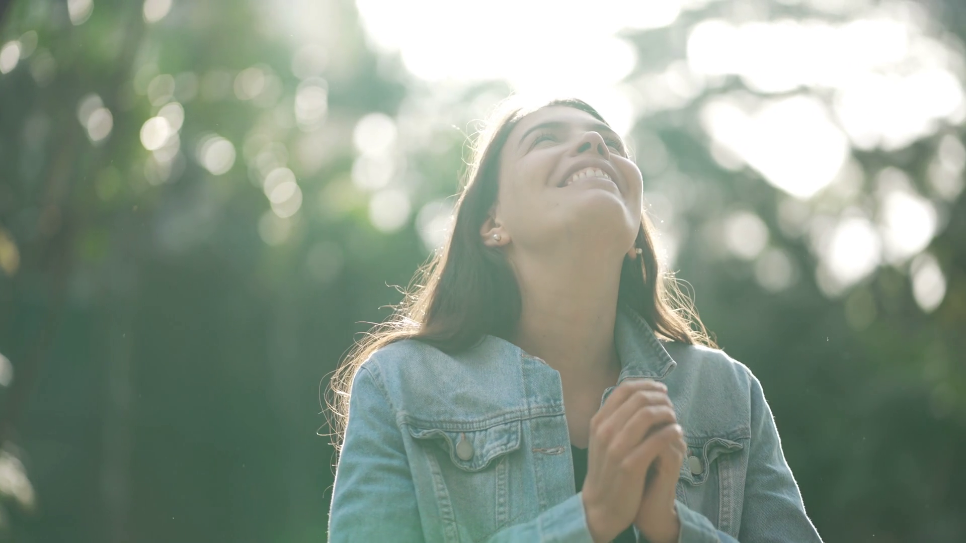 Grateful Spiritual Young Woman Praying To Stock Footage SBV-348860436 ...
