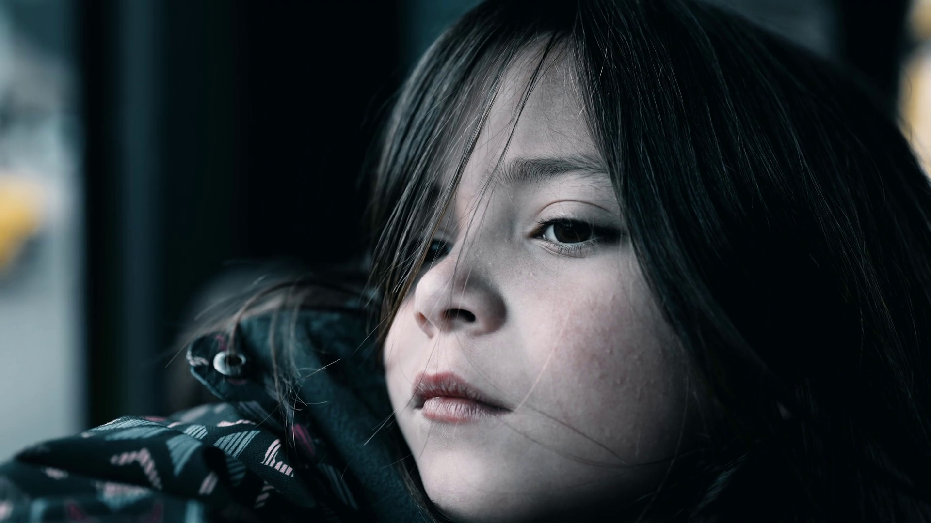 Sad Thoughtful Child Closeup Face Struggling Stock Footage SBV ...