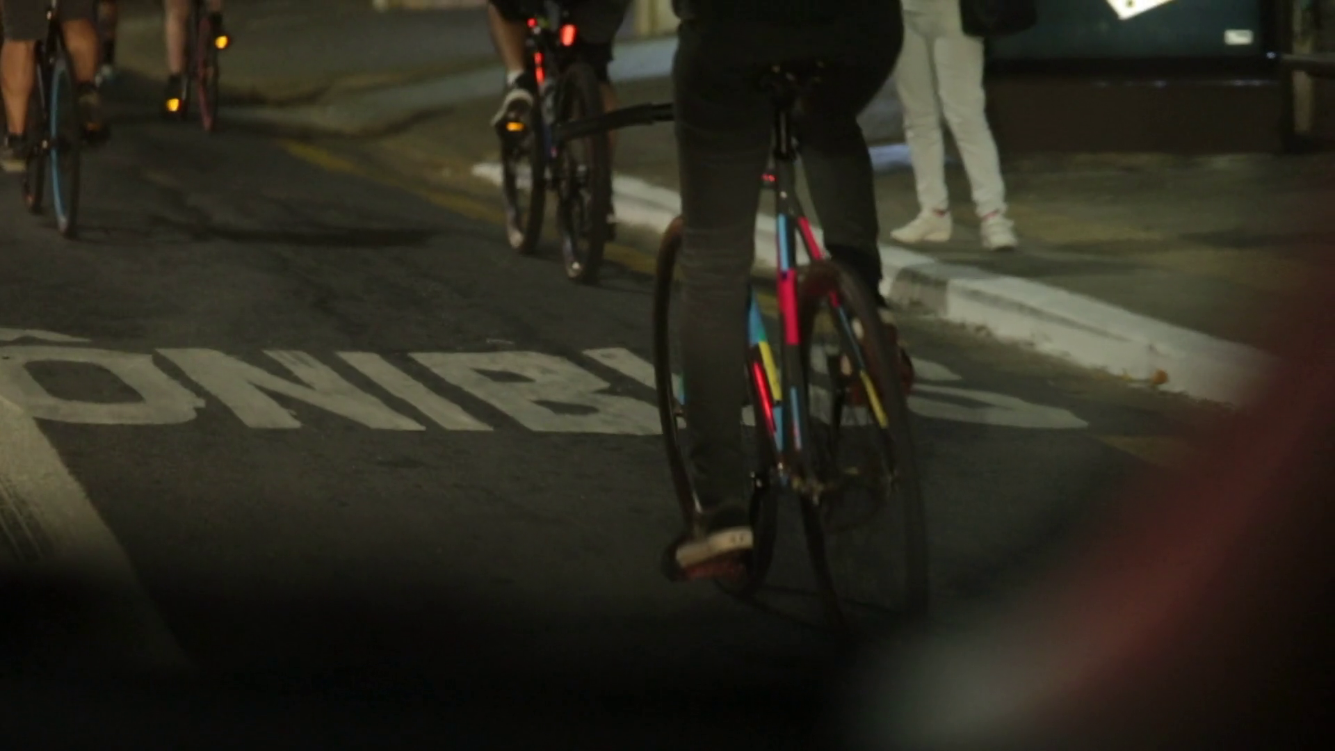Group Of People Riding Bicycle At Night Stock Footage SBV-348499388 ...