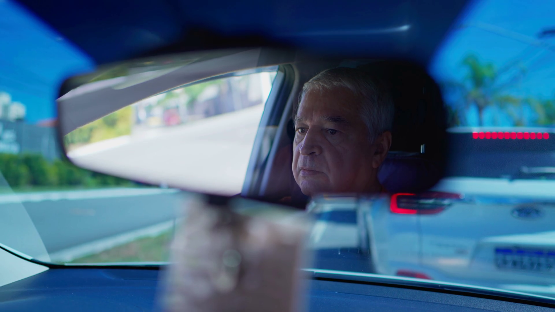 Senior Driver Stuck In Traffic Seen Through Stock Footage SBV-348615056 ...