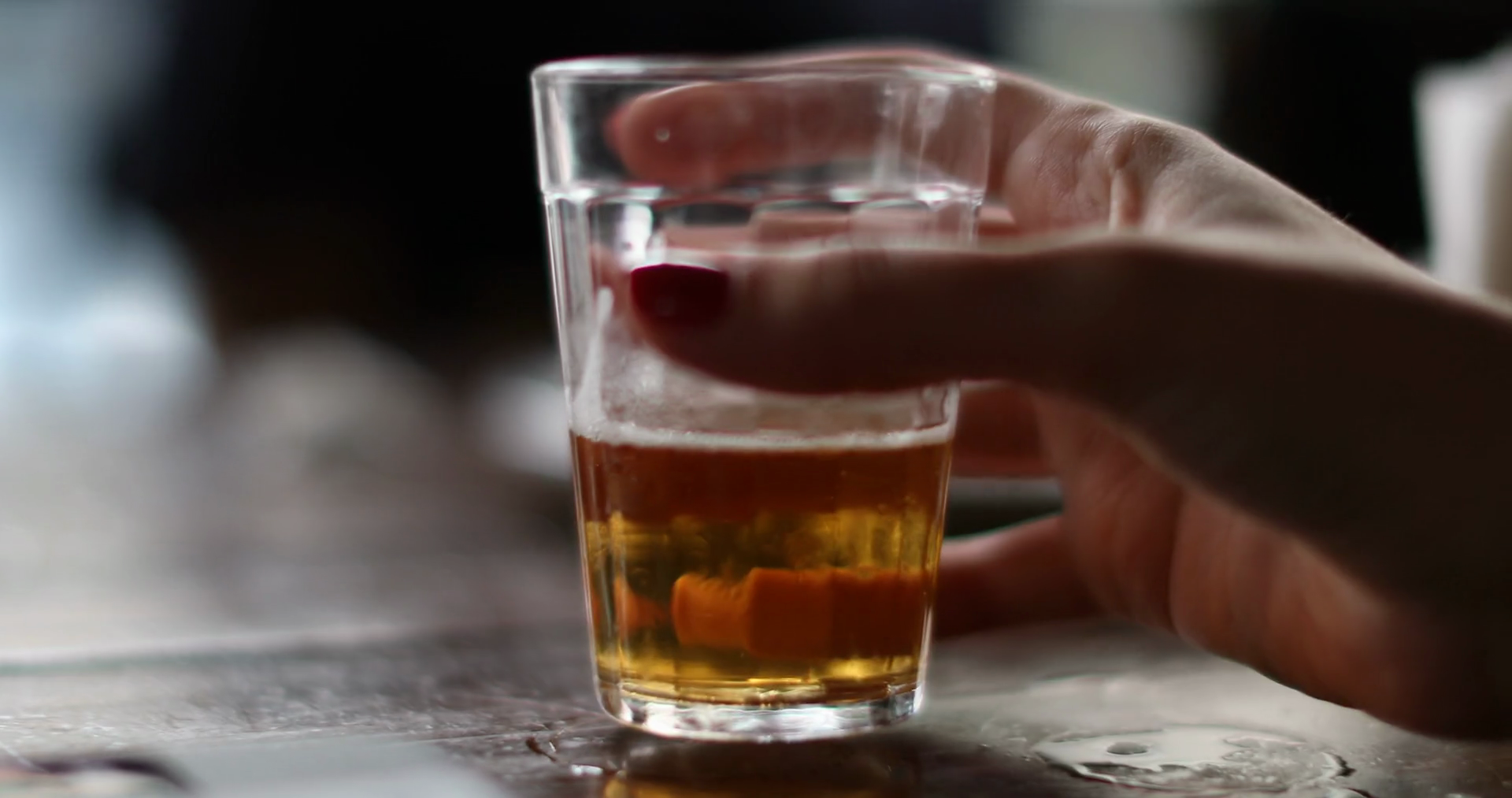 Hand Close Up Picking Up Glass Beer At Bar Stock Footage SBV-348529955 ...
