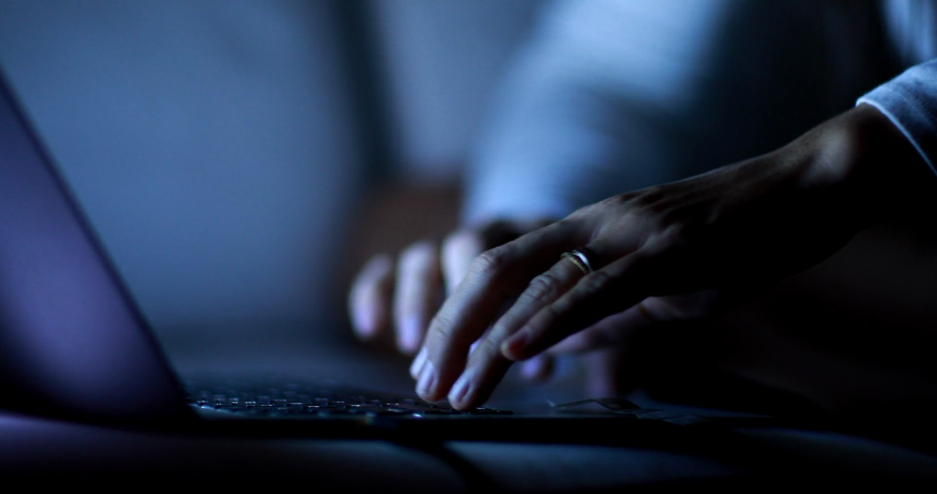 Hand Close Up Using Laptop Computer Closeup Stock Footage SBV-348554932 ...