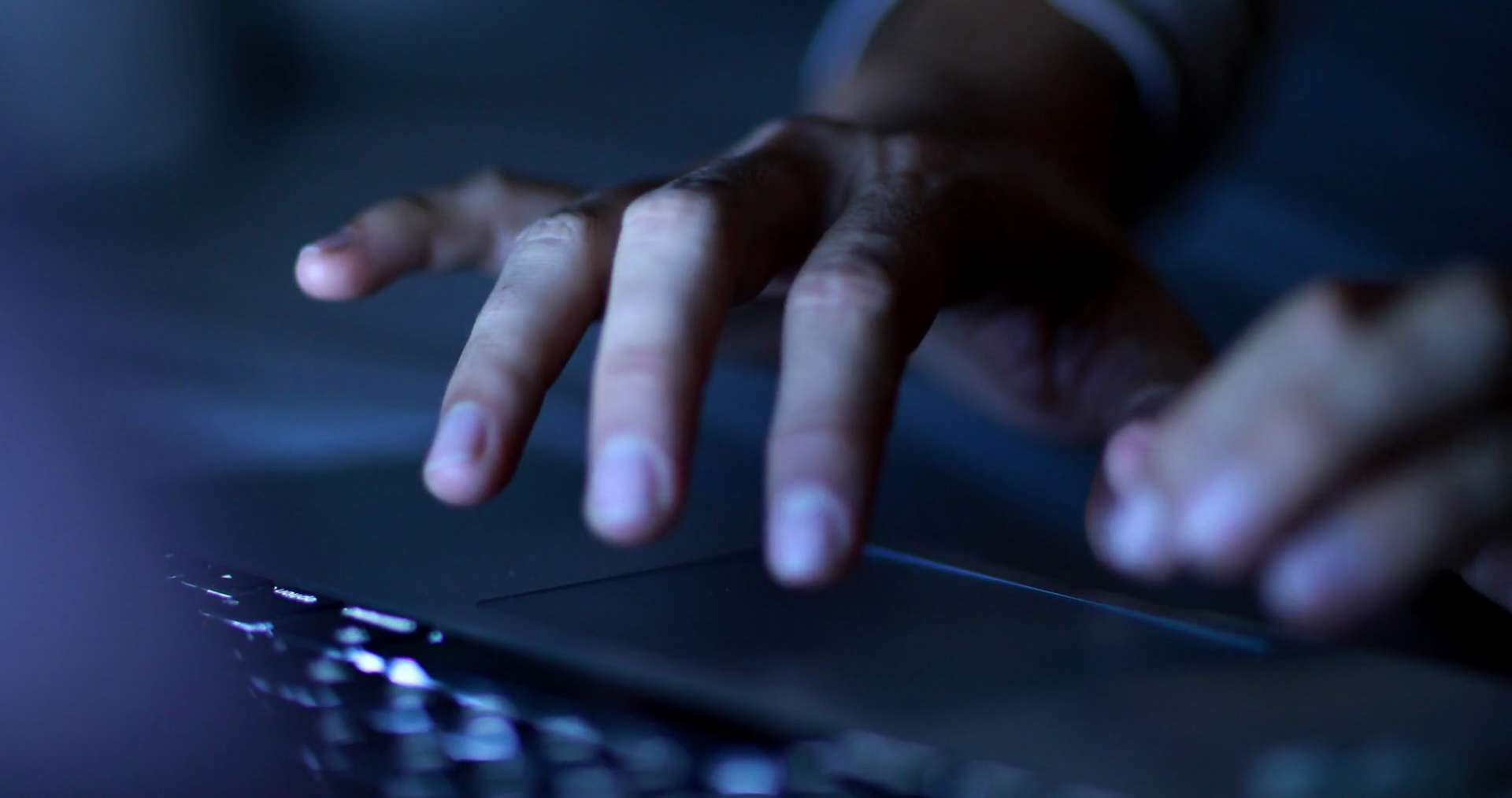 Hand Close Up Using Laptop Computer Closeup Stock Footage SBV-348548078 ...