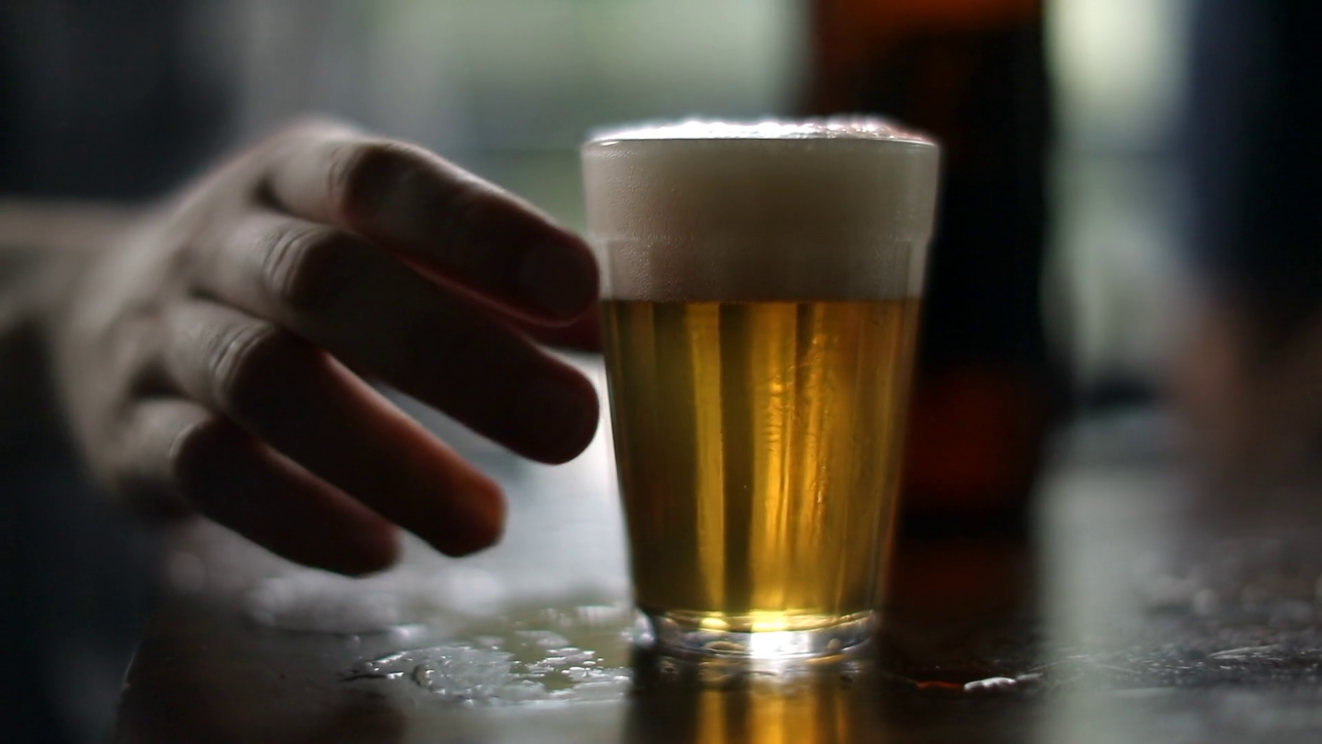 Hand Picking Beer Glass Taking Sip Stock Footage SBV-348530435 ...