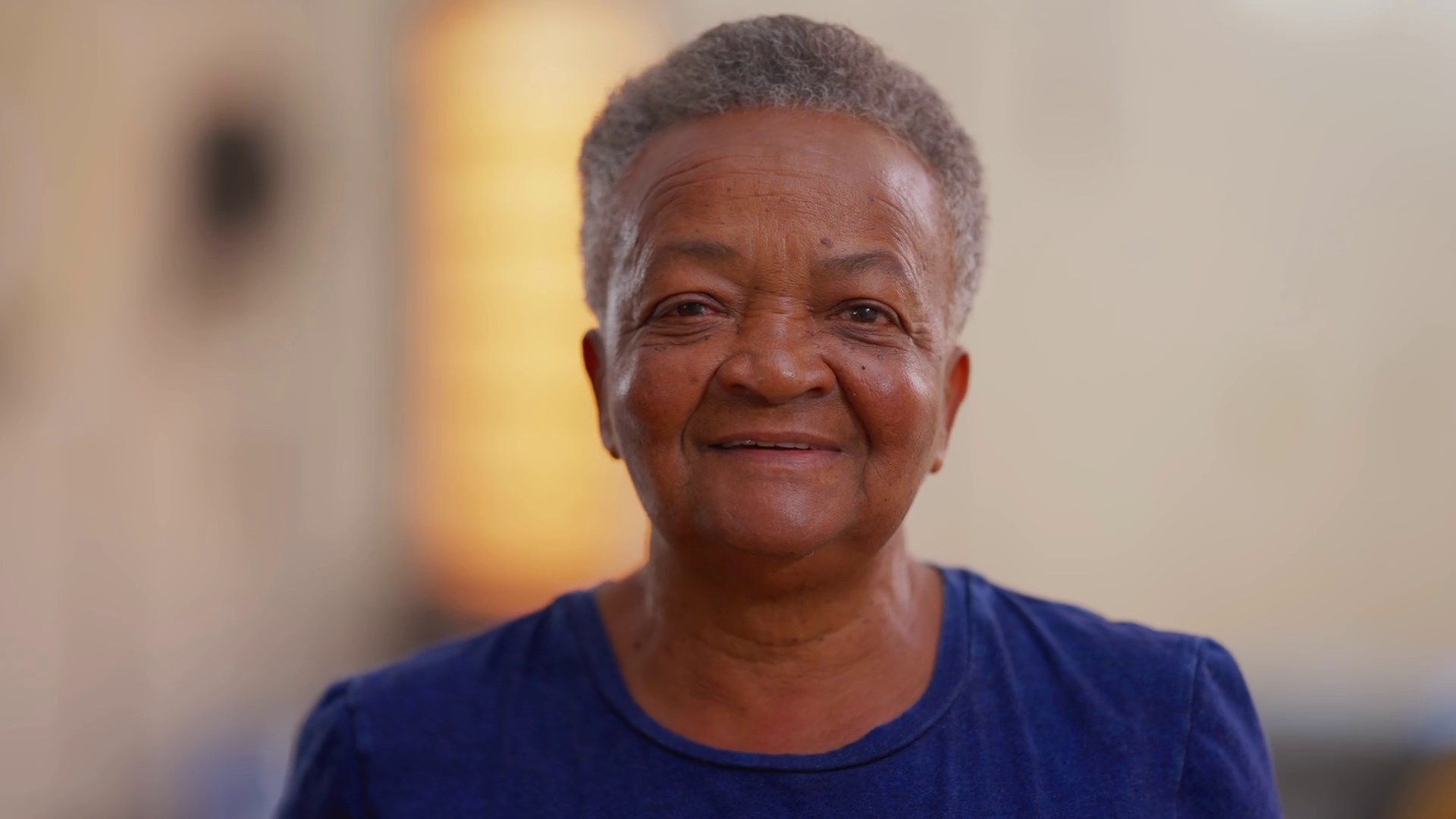 Happy African American Elderly Woman Looking Stock Footage SBV ...