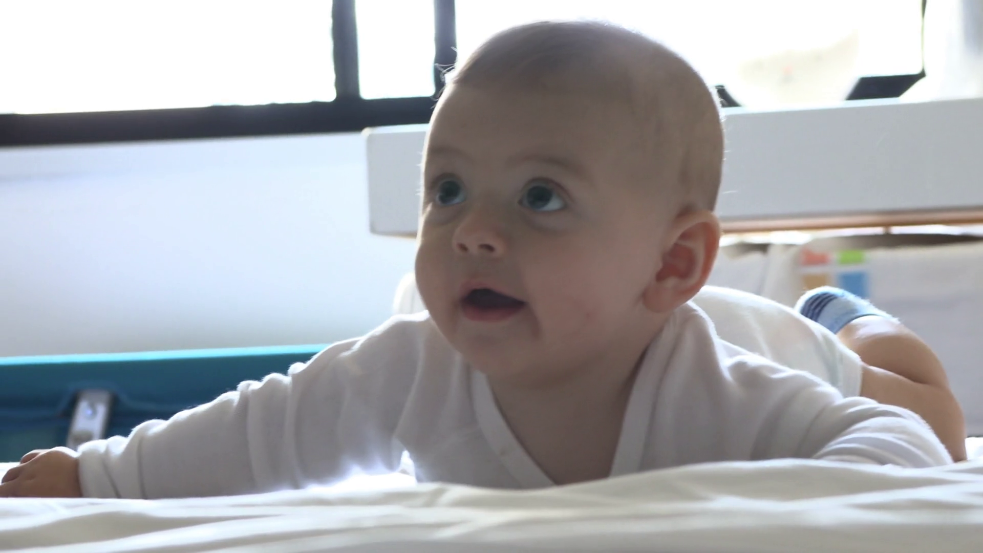 Bedtime Joy: Happy Baby's Infectious Smiles Stock Footage SBV-348411952 ...