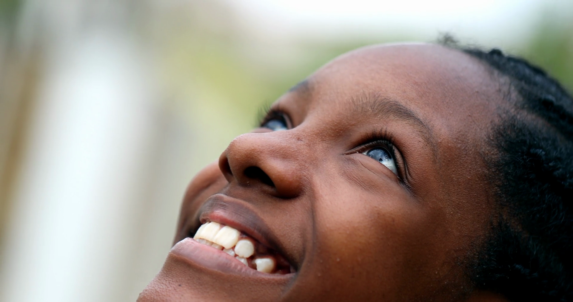 Happy Black Teen Girl Staring At Sky Close Stock Footage SBV-348835233 ...