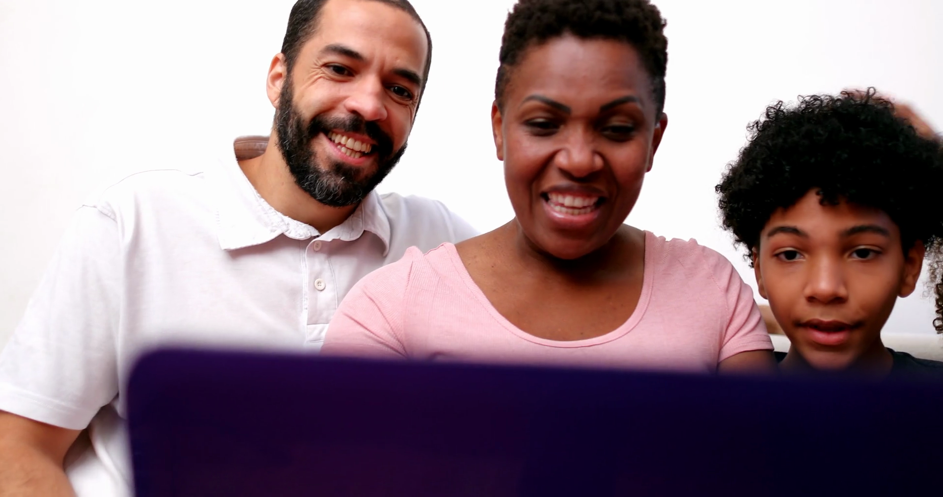 Happy Family Video Conference On Laptop Stock Footage SBV-348625814 ...