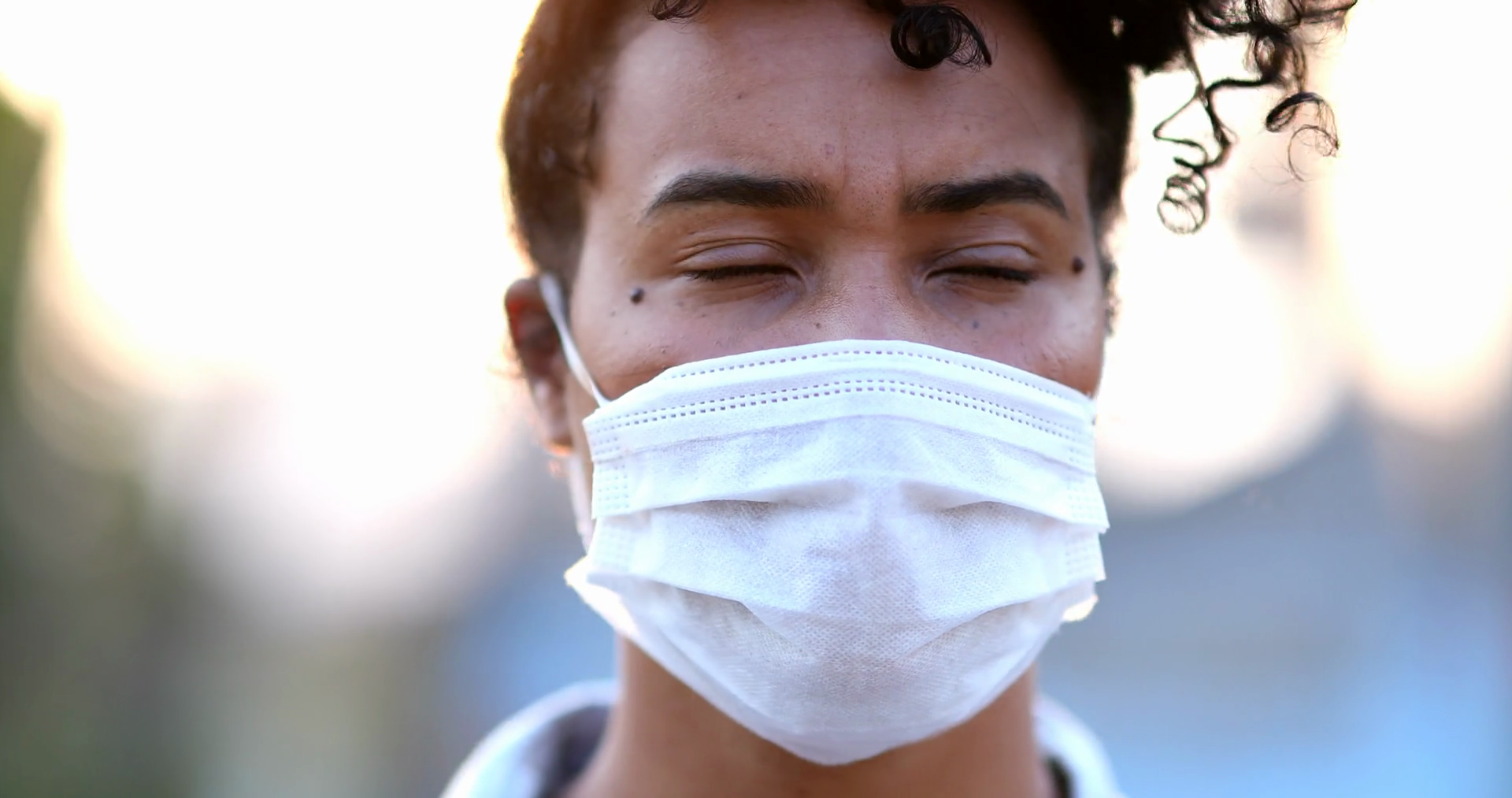 Happy Mixed Race Young Woman Taking Off Stock Footage SBV-348483809 ...