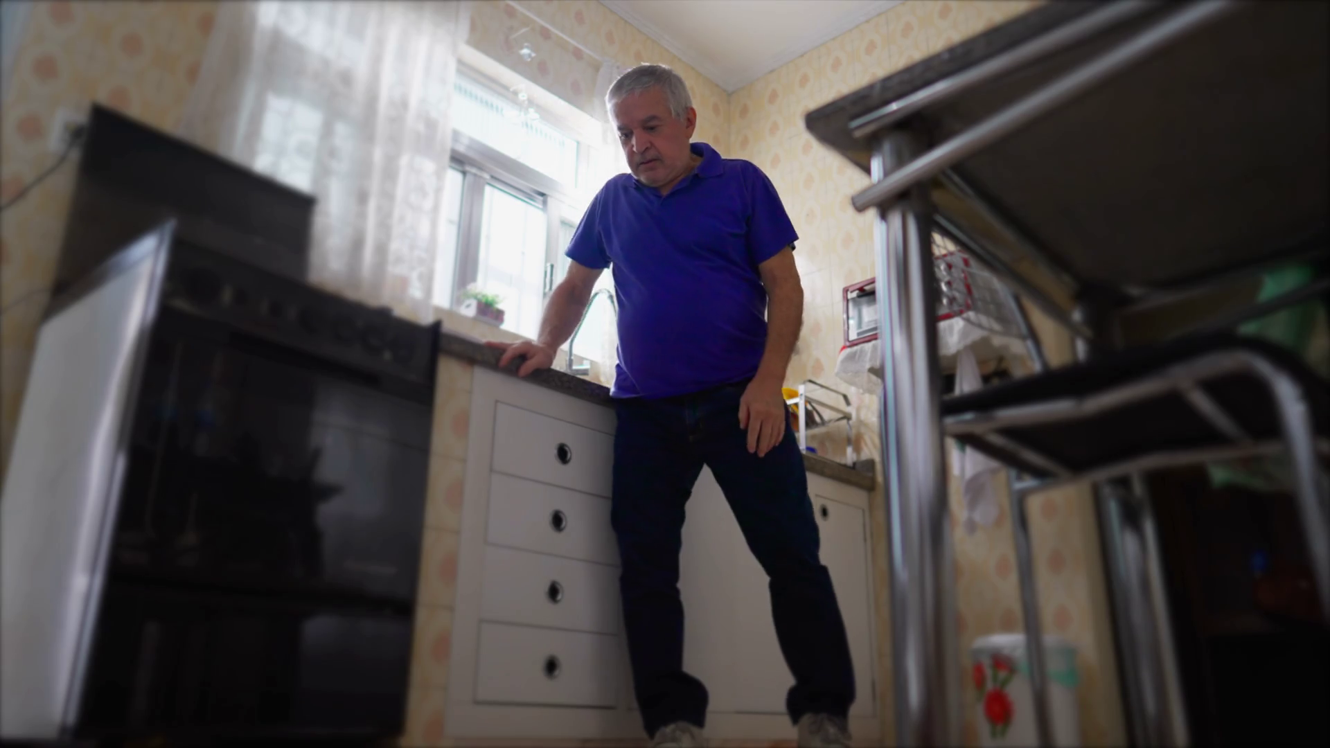 Heart Attack Stricken Elderly Man Collapsing Stock Footage SBV ...