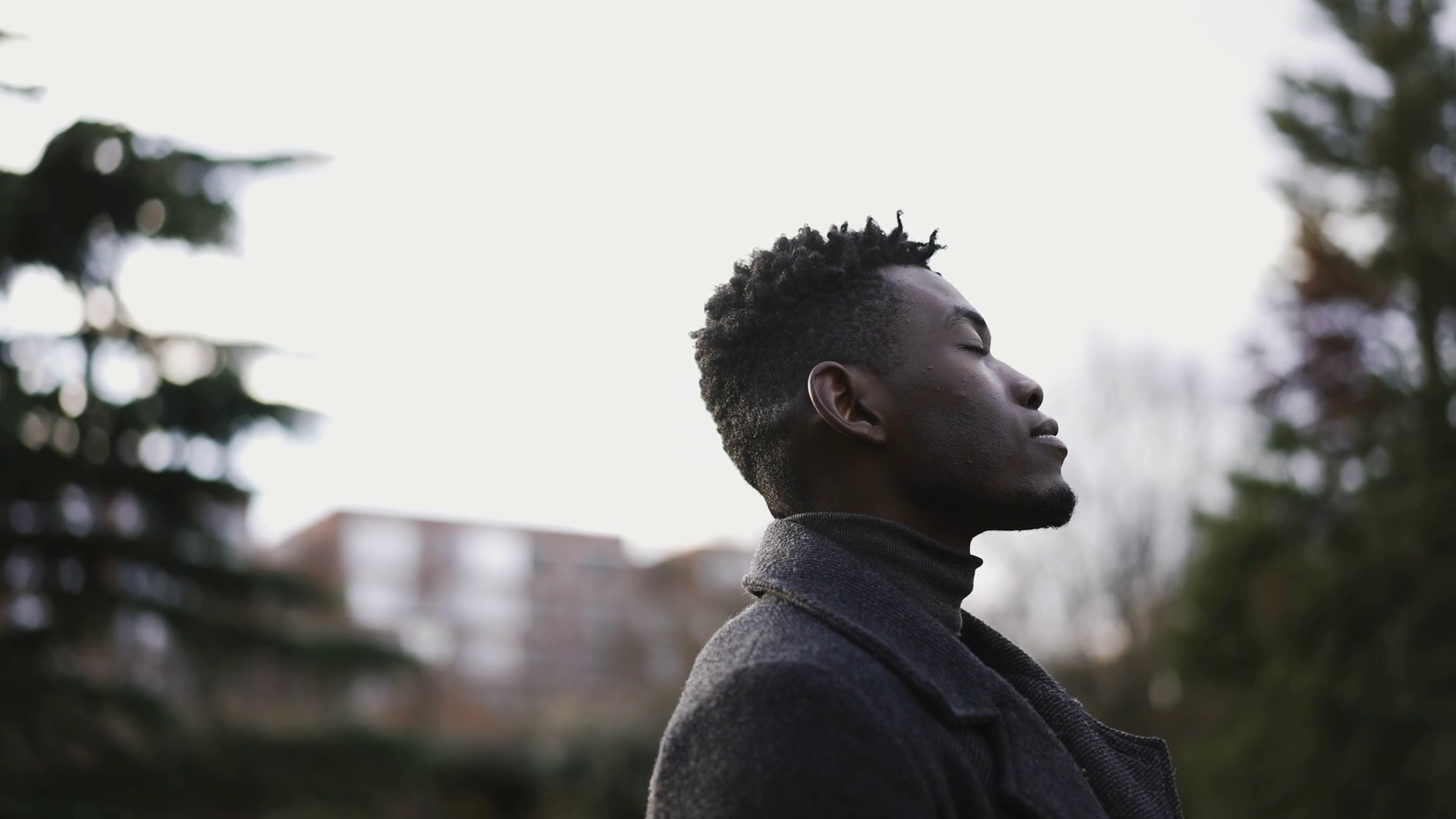 Hopeful Black Man Opening Eyes To Sky Smiling Stock Footage SBV ...