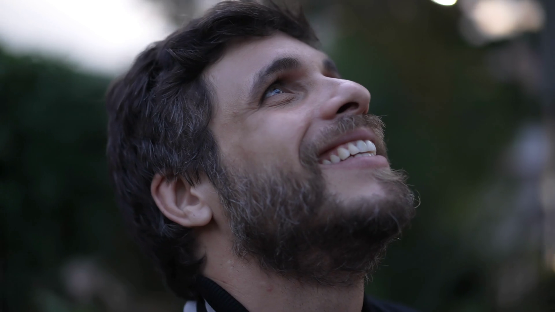 Inner Tranquility: Hopeful Man Closes Eyes Stock Footage SBV-348394697 ...