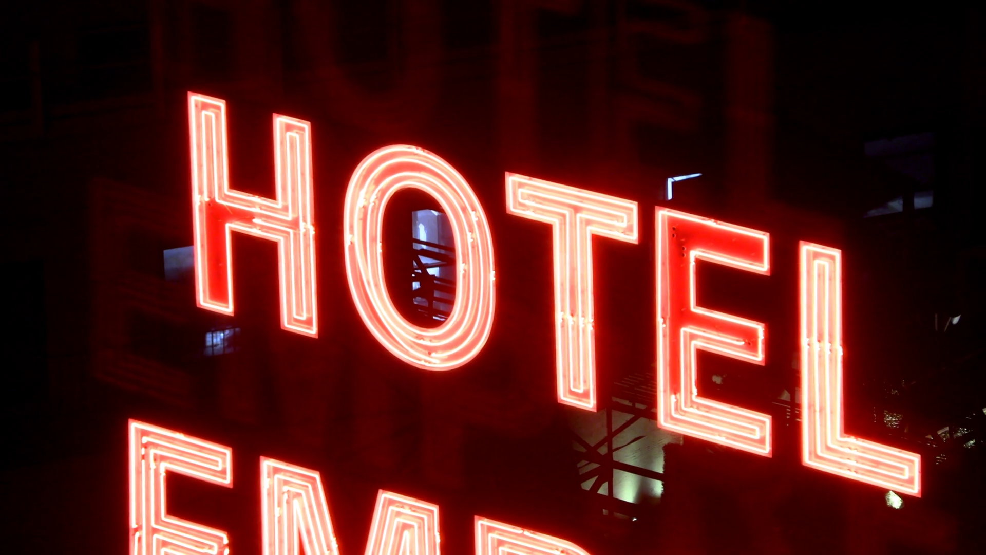 Hotel Sign Light On Exterior Stock Footage SBV-348791916 - Storyblocks