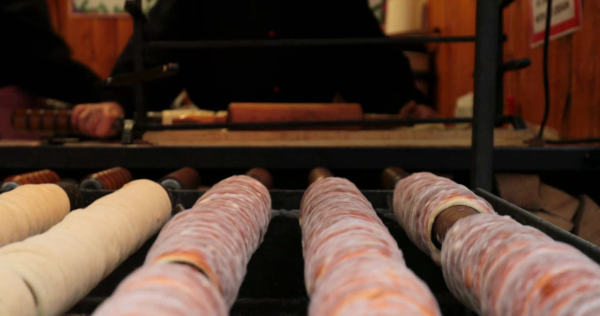Hungarian Cinnamon Chimney Cake Sweet Stock Footage SBV-348549039 ...