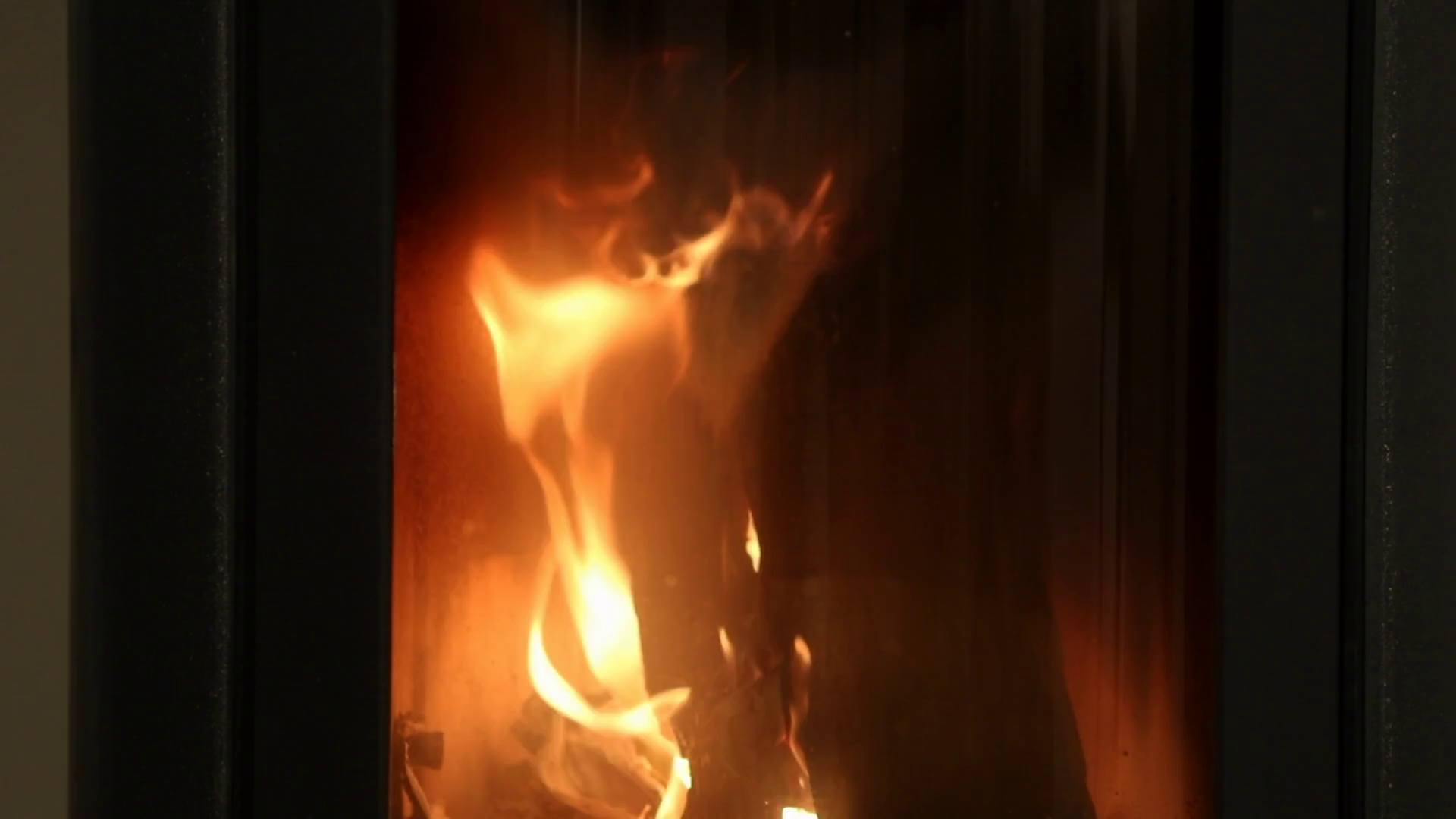 Indoor Home Fireplace With Logs Burning 2 Stock Footage SBV-348559040 ...